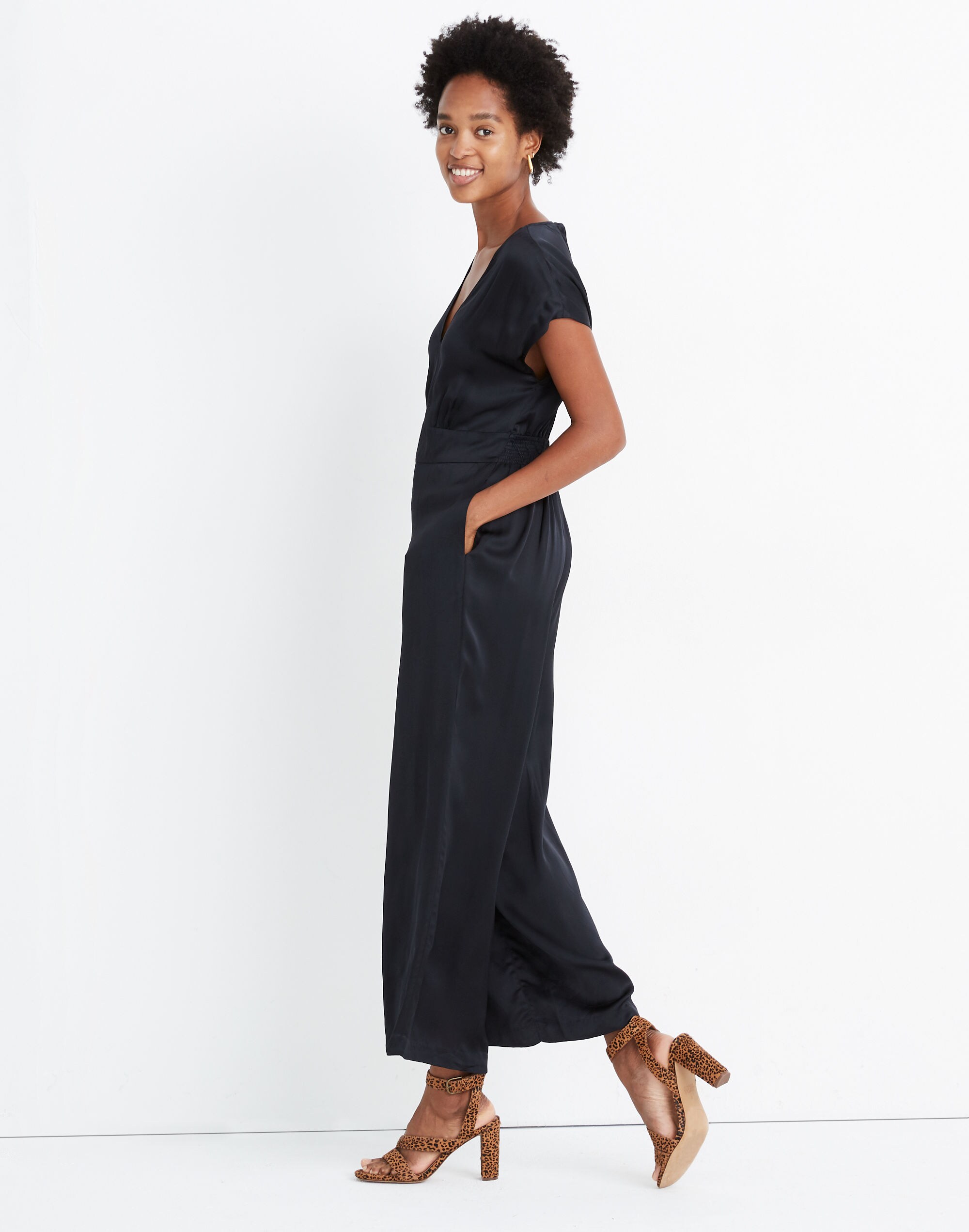 Satin Open-Back Jumpsuit | Madewell