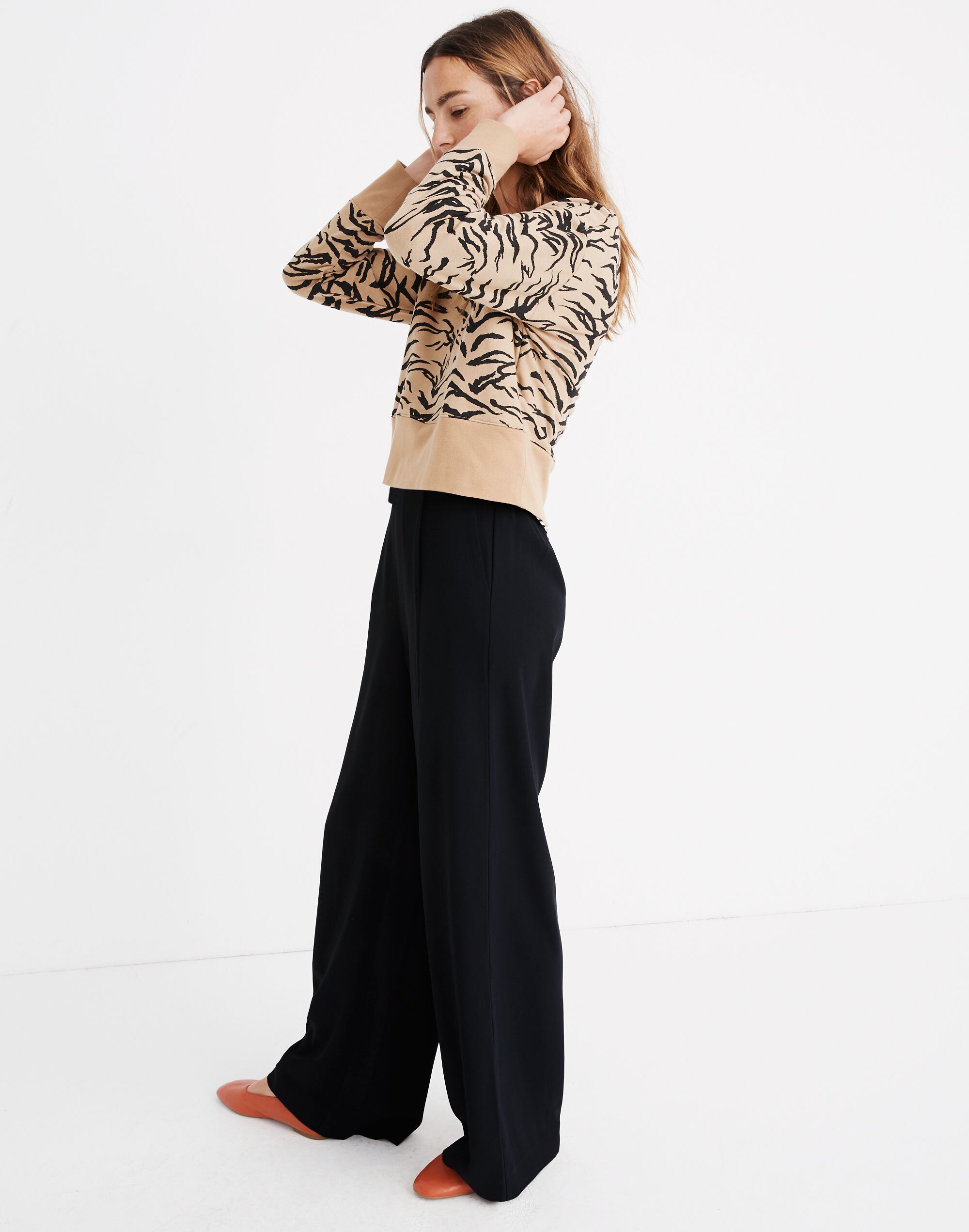 Crop Sweatshirt in Tiger Stripe | Madewell