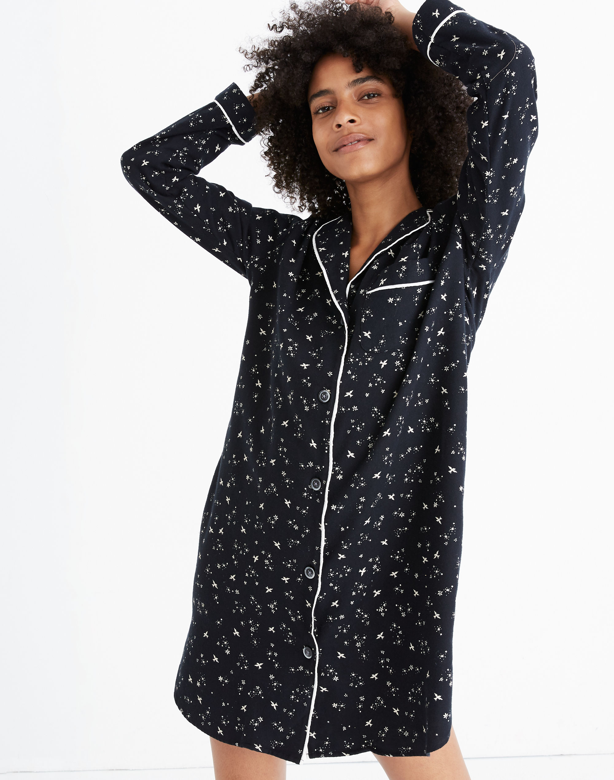 Bedtime Nightshirt in Winter Doves
