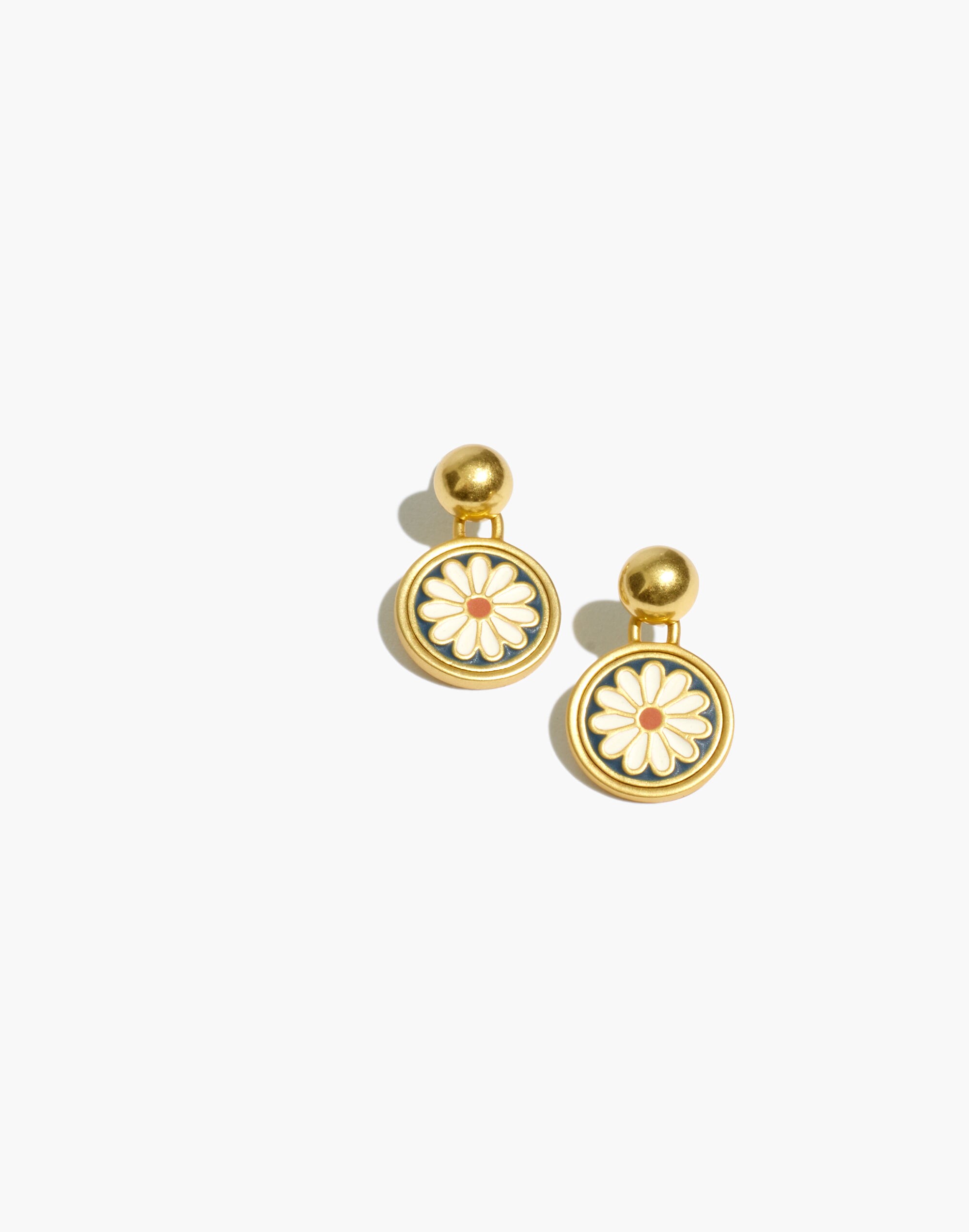 Daisy Delight Enamel Drop Stud Earrings | Madewell