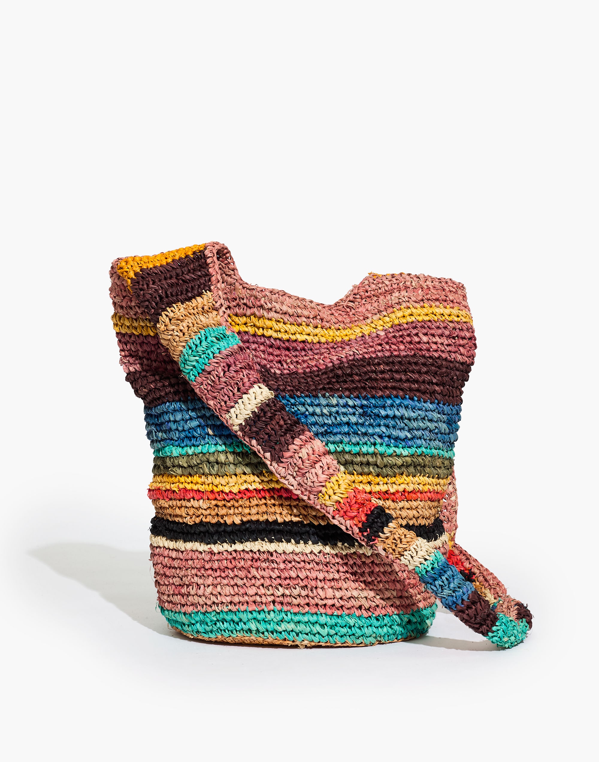 Madewell x Warm Striped Straw Shoulder Bag
