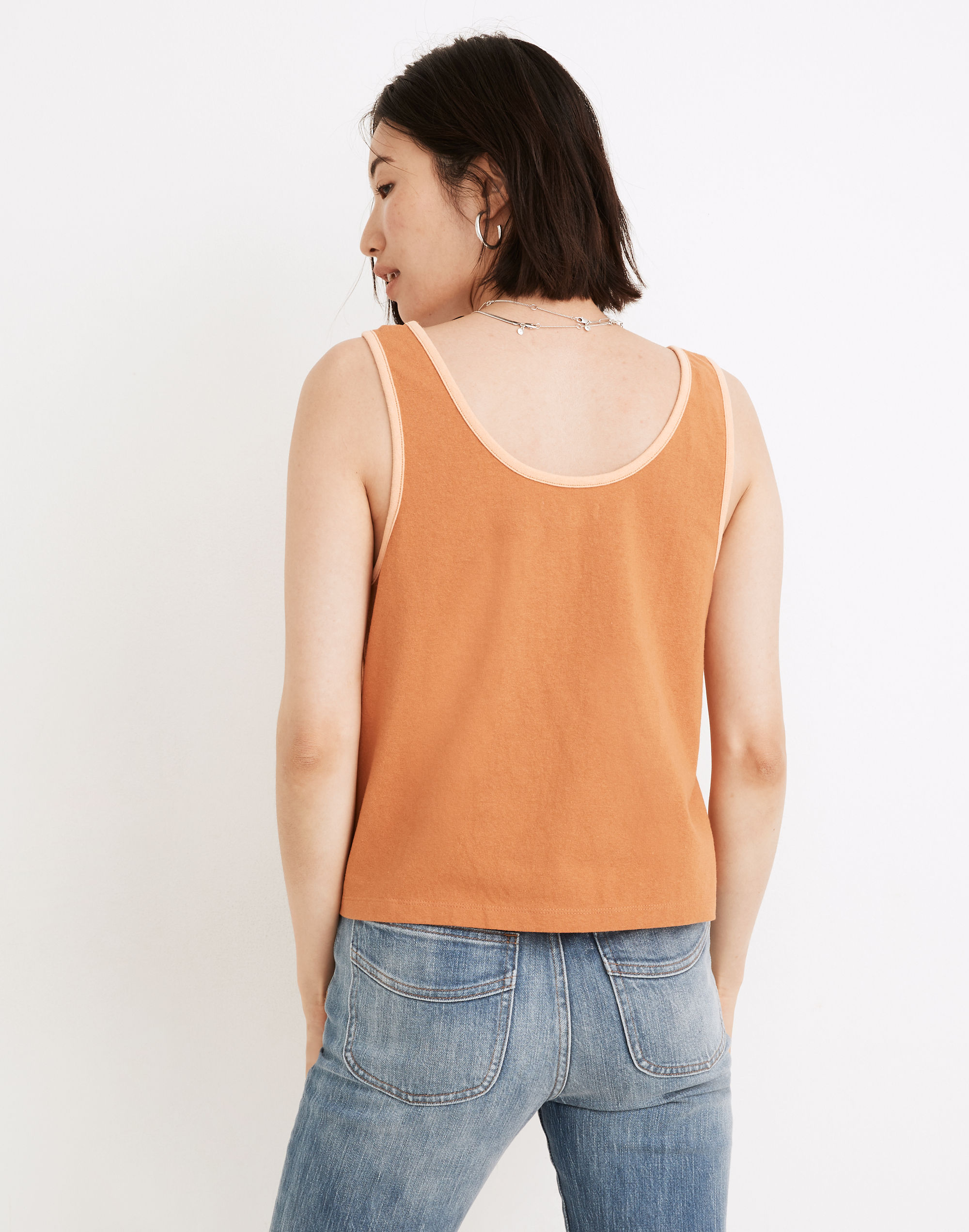 Ringer Boxy-Crop Tank Top | Madewell