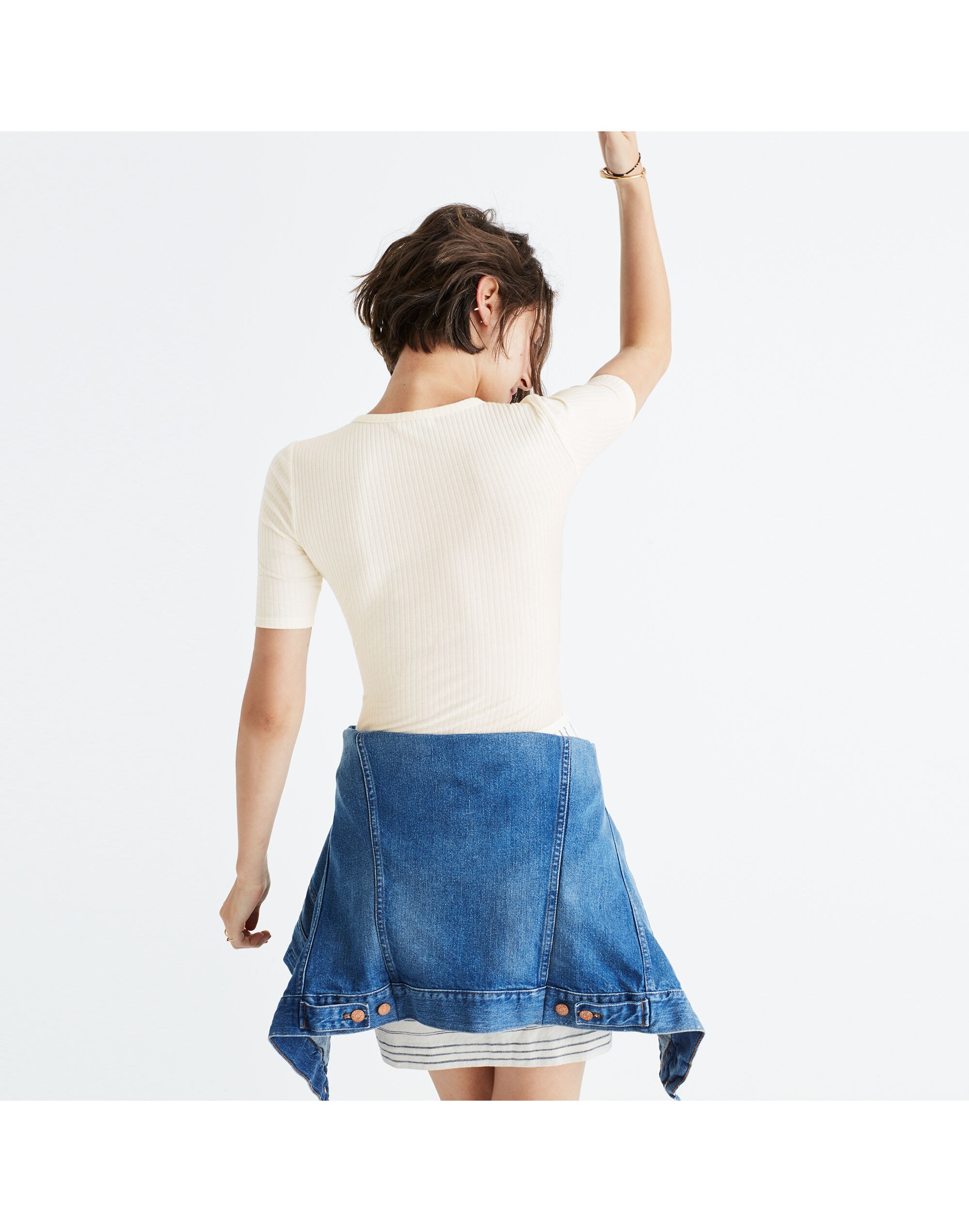 Ribbed Lace-Up Bodysuit | Madewell