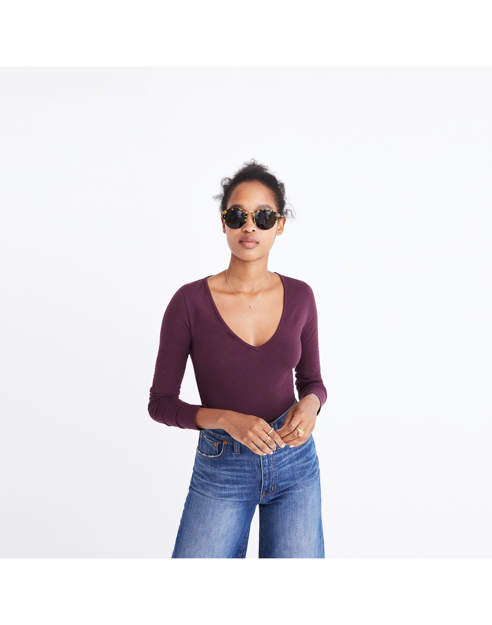 V-Neck Full-Coverage Bodysuit