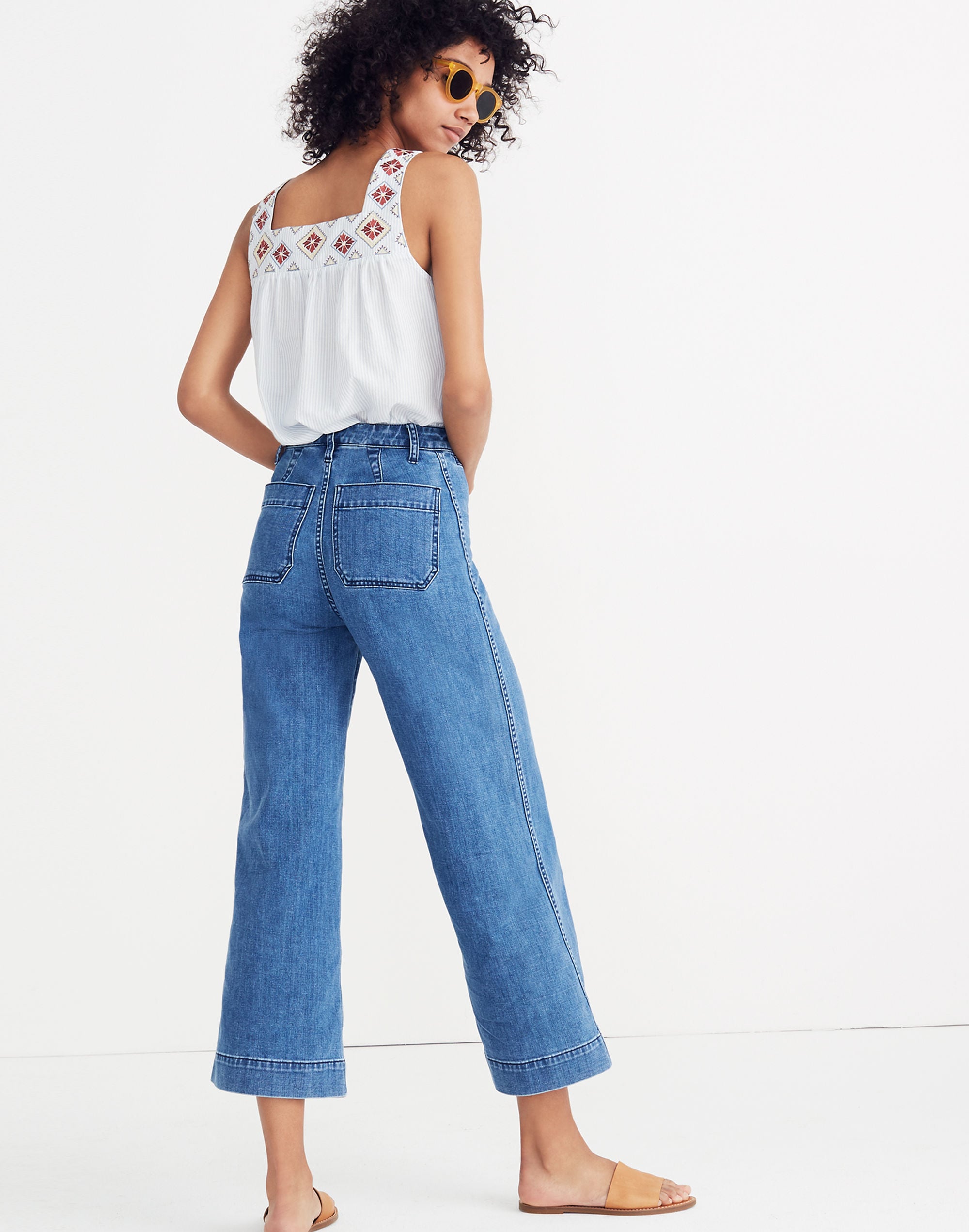 Emmett Wide-Leg Crop Jeans in Rosalie Wash | Madewell