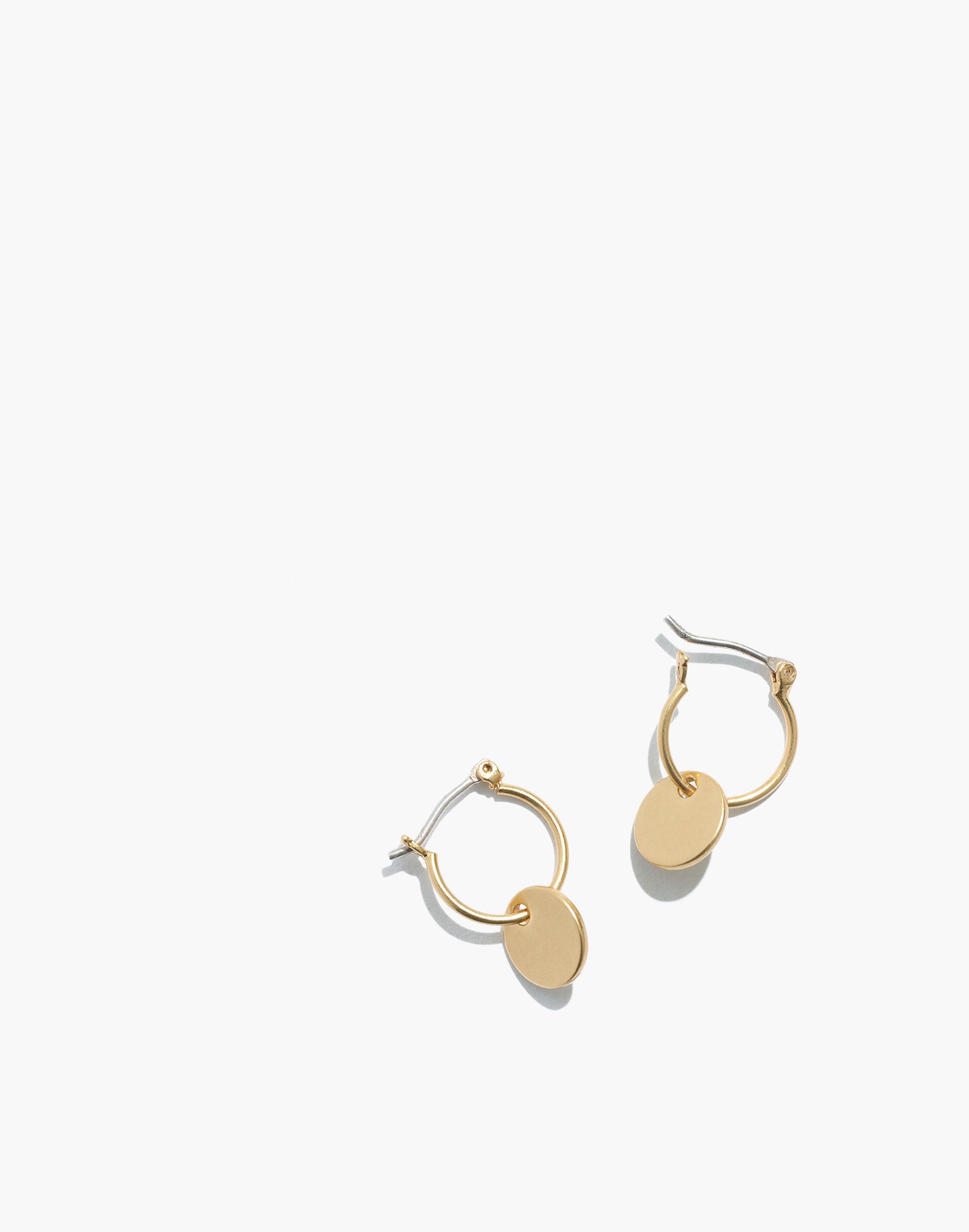 Disc Charm Mini Hoop Earrings | Madewell