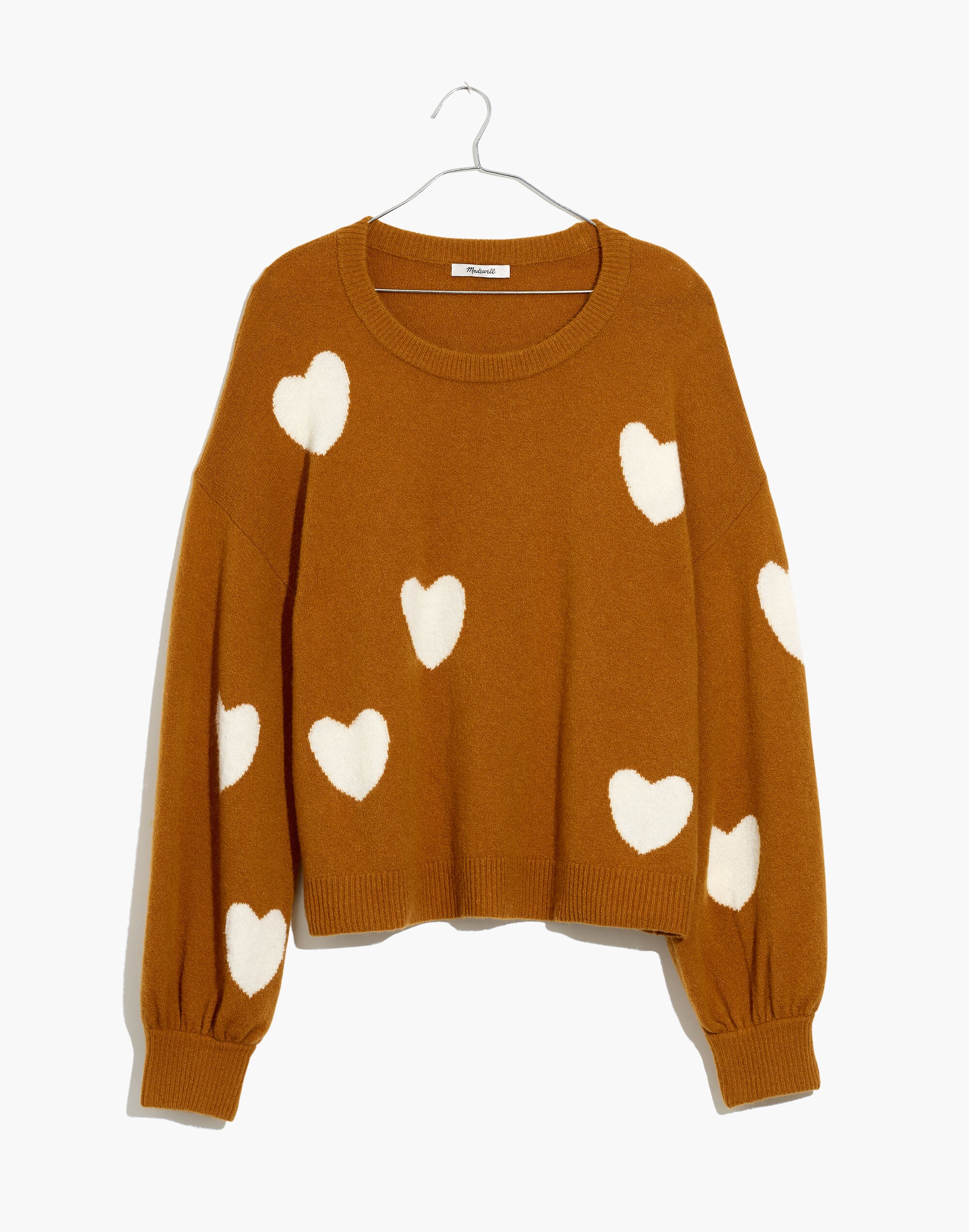 Heart Dot Balloon-Sleeve Pullover Sweater | Madewell