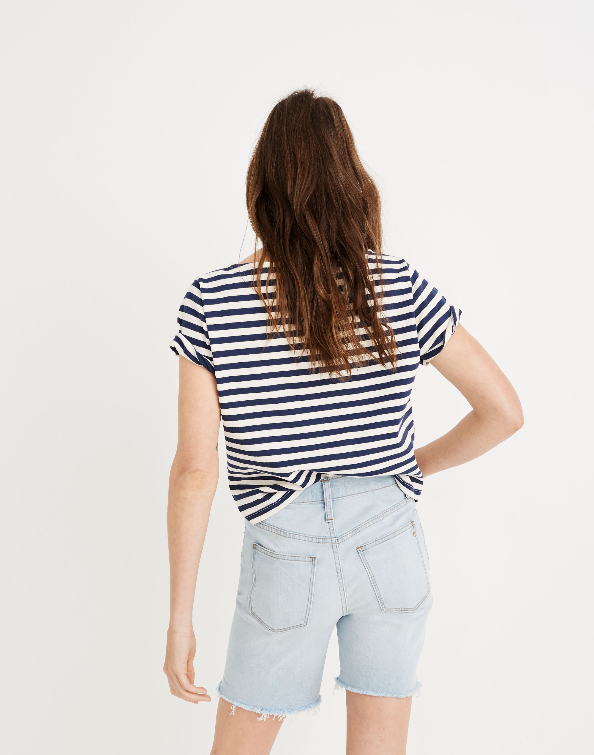 High-Rise Mid-Length Denim Shorts in Adeline Wash | Madewell