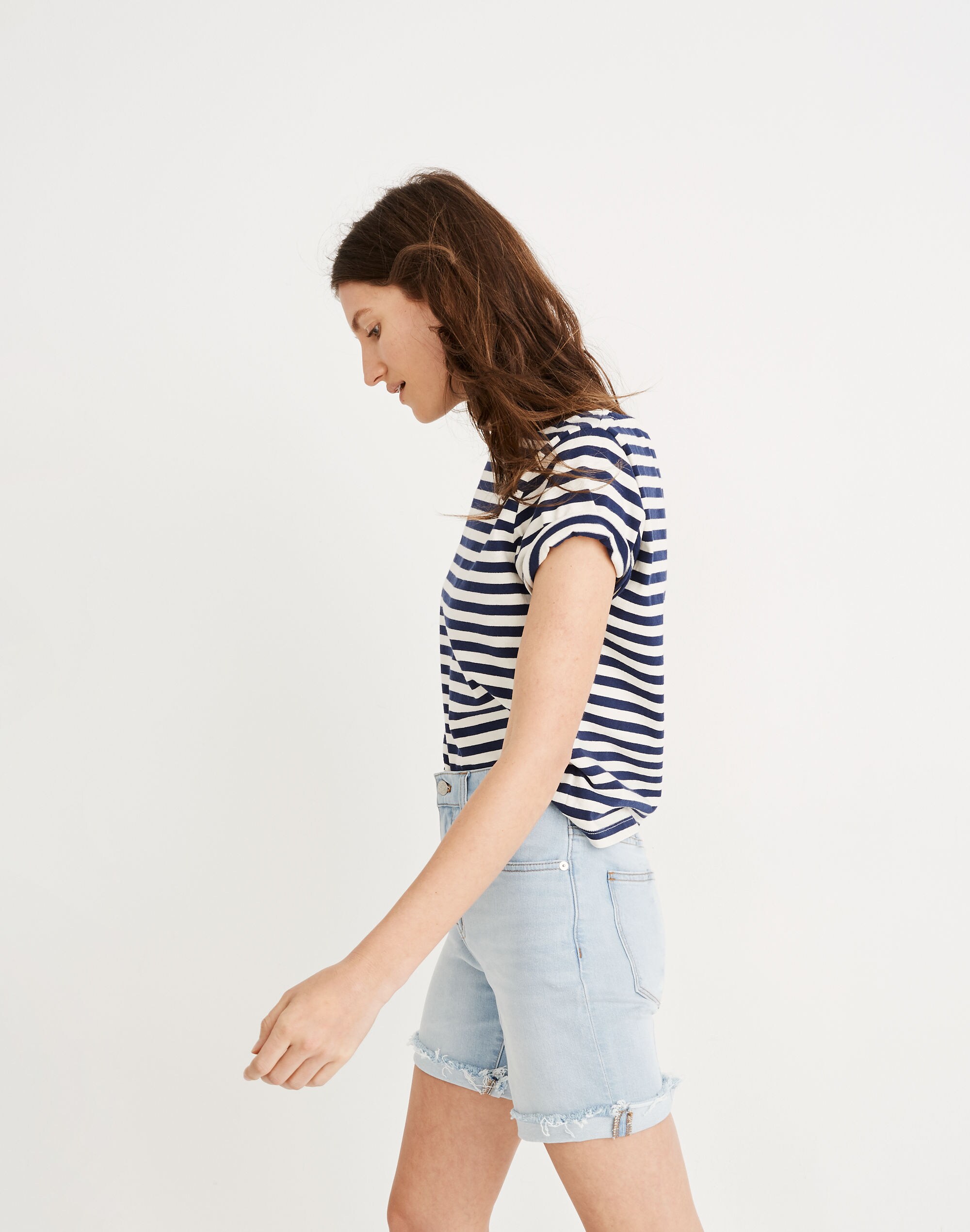 High-Rise Mid-Length Denim Shorts in Adeline Wash | Madewell