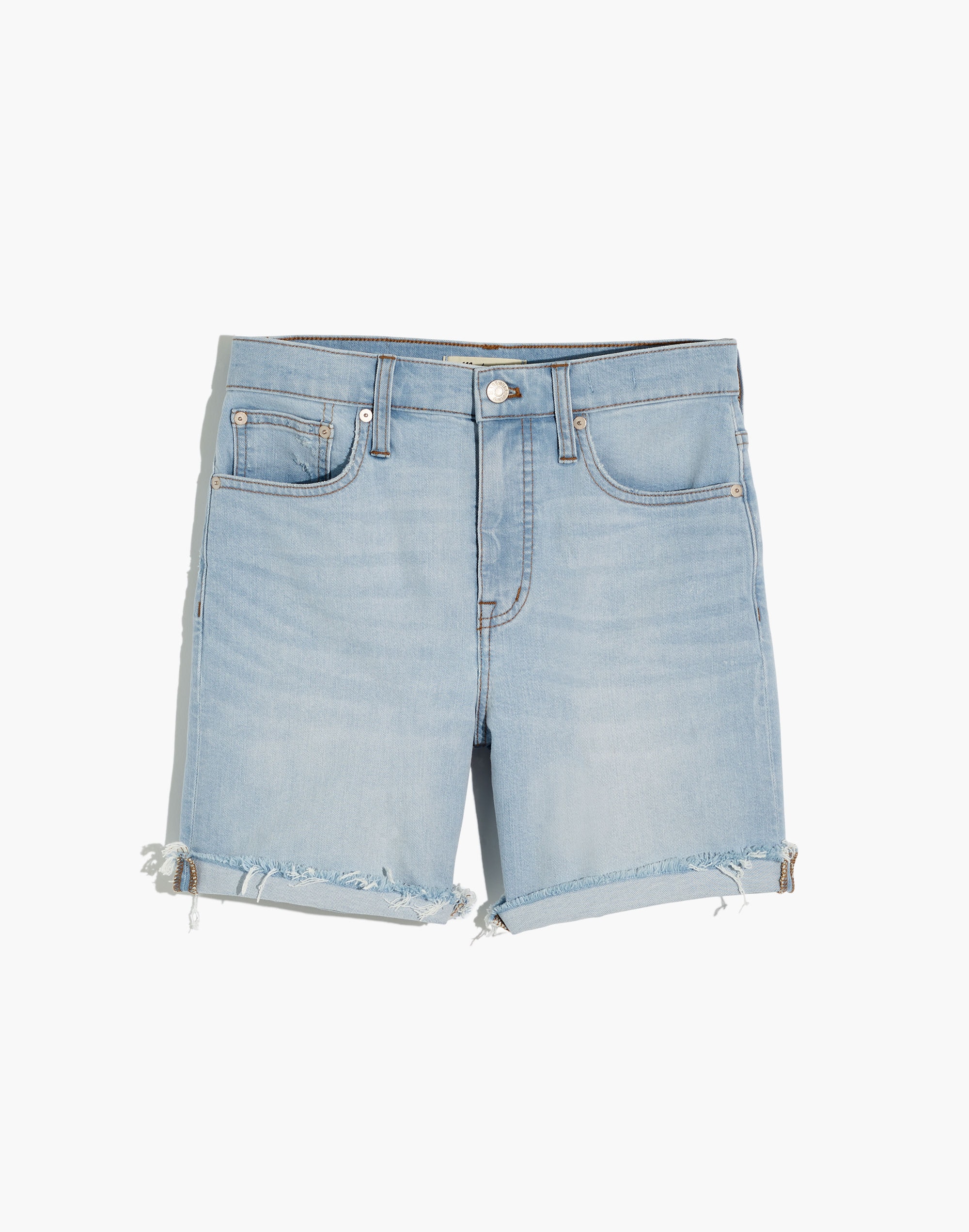 High-Rise Mid-Length Denim Shorts in Adeline Wash | Madewell