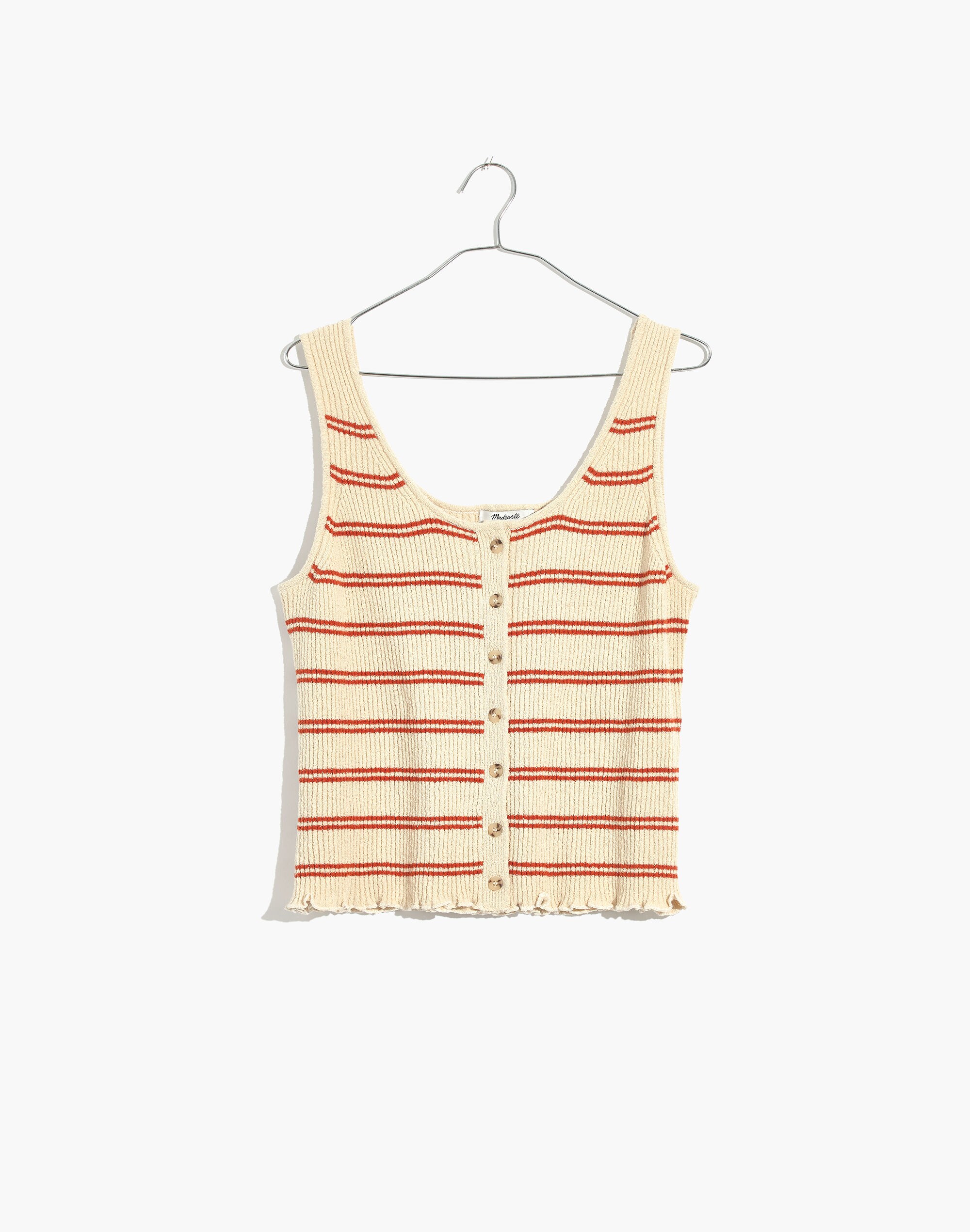 Kingston Button-Front Sweater Tank in Stripe | Madewell