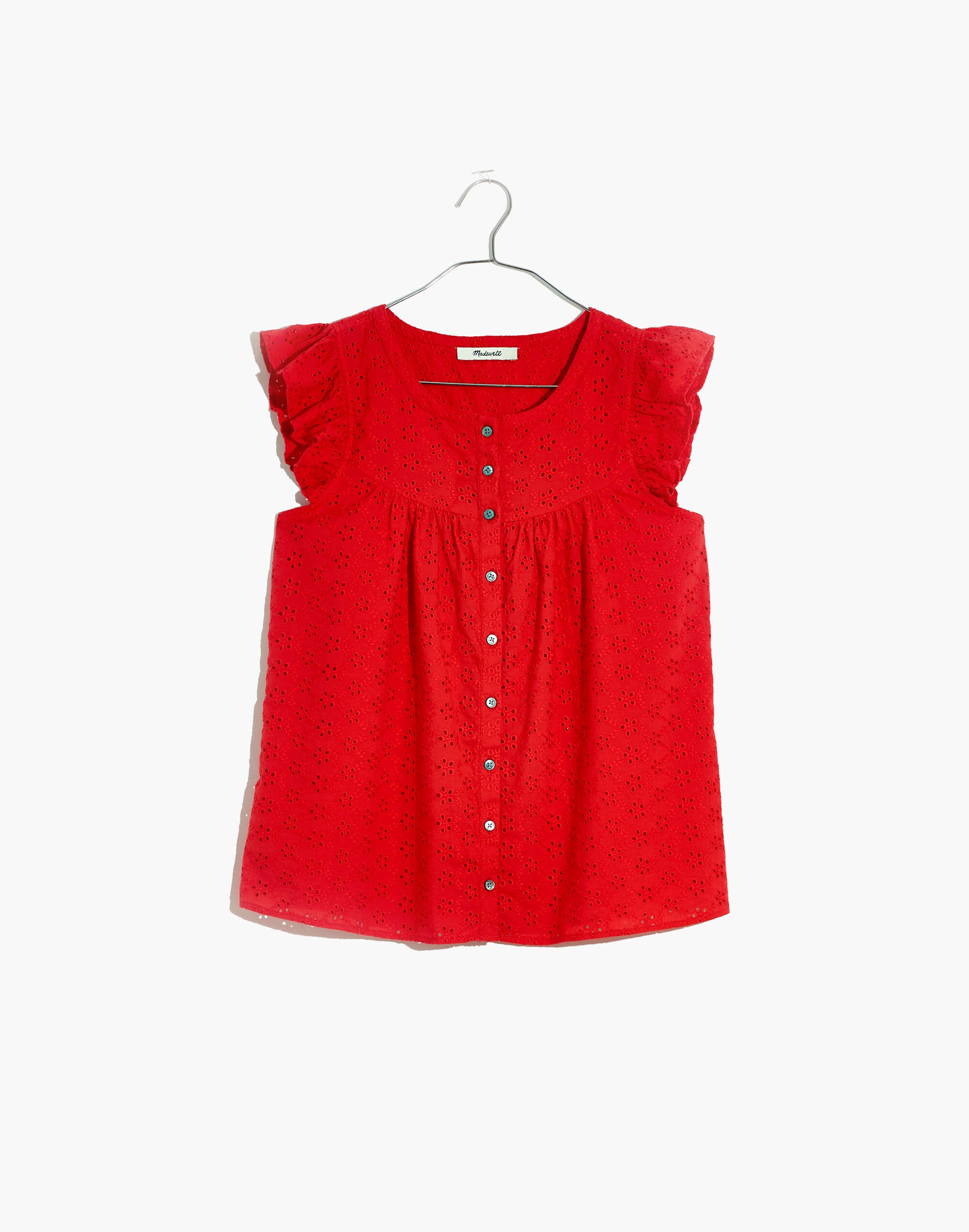 Ruffle-Sleeve Bib Top | Madewell