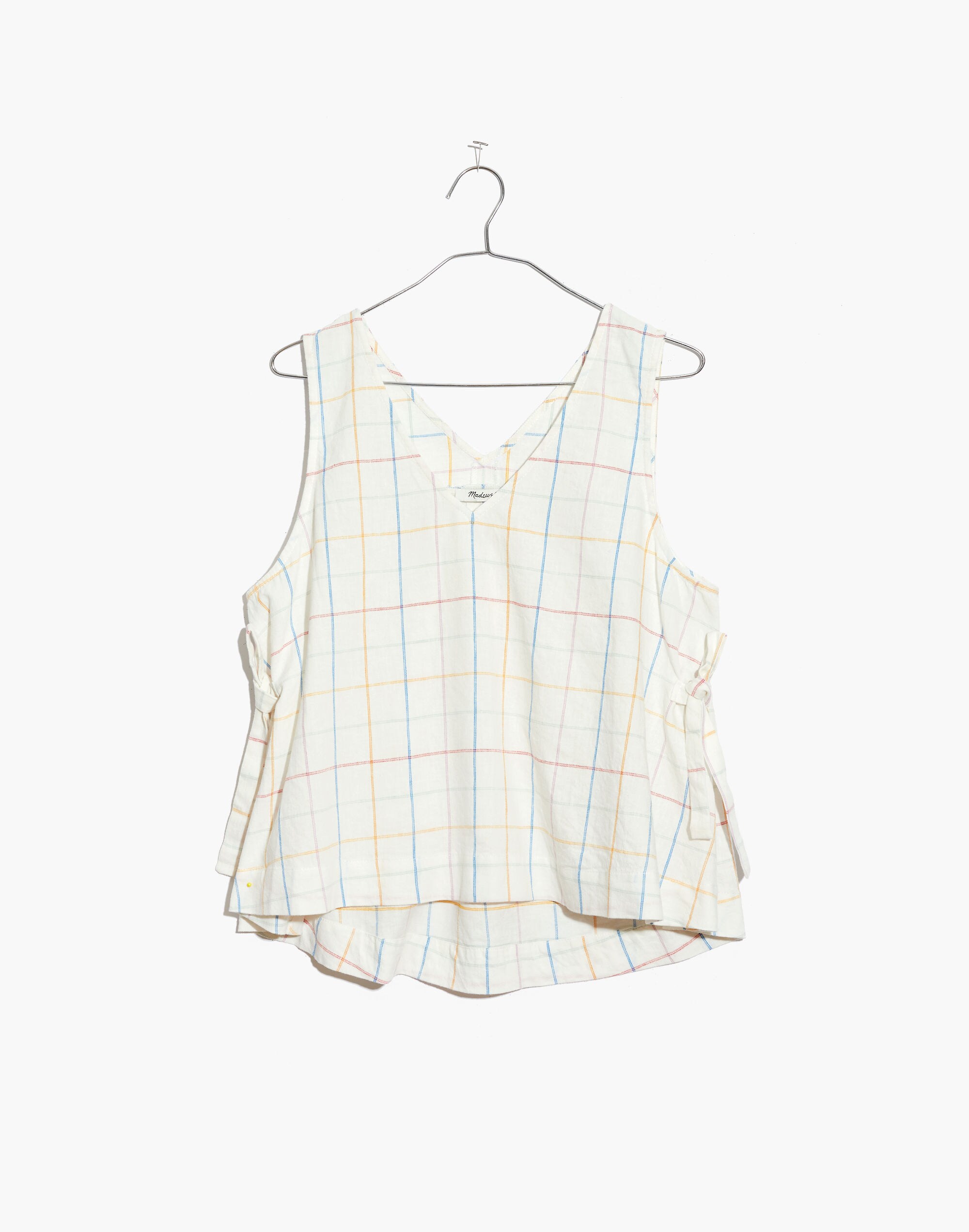 Side-Tie Tank Top in Windowpane | Madewell