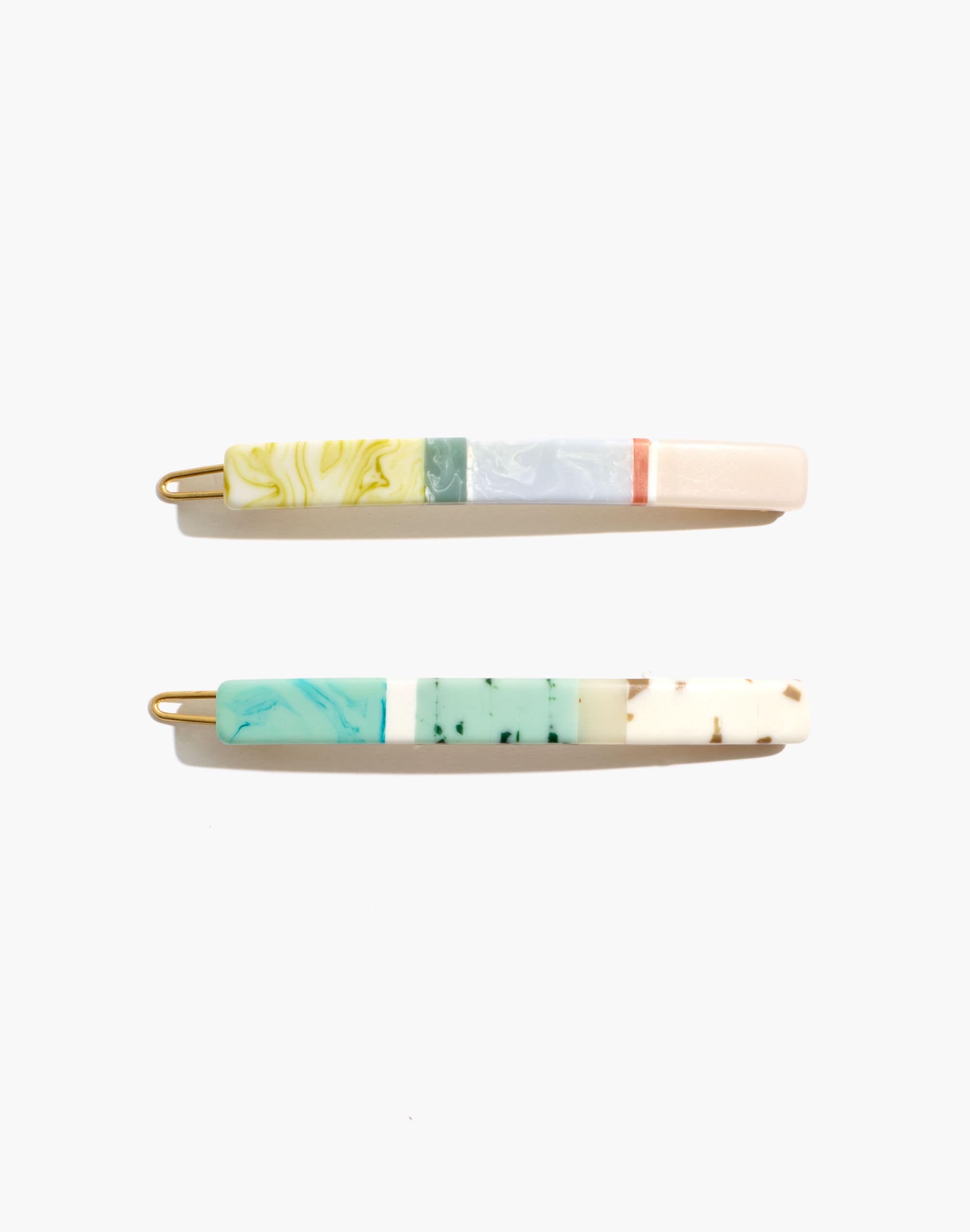 Two-Pack Marbleized Hair Slides | Madewell