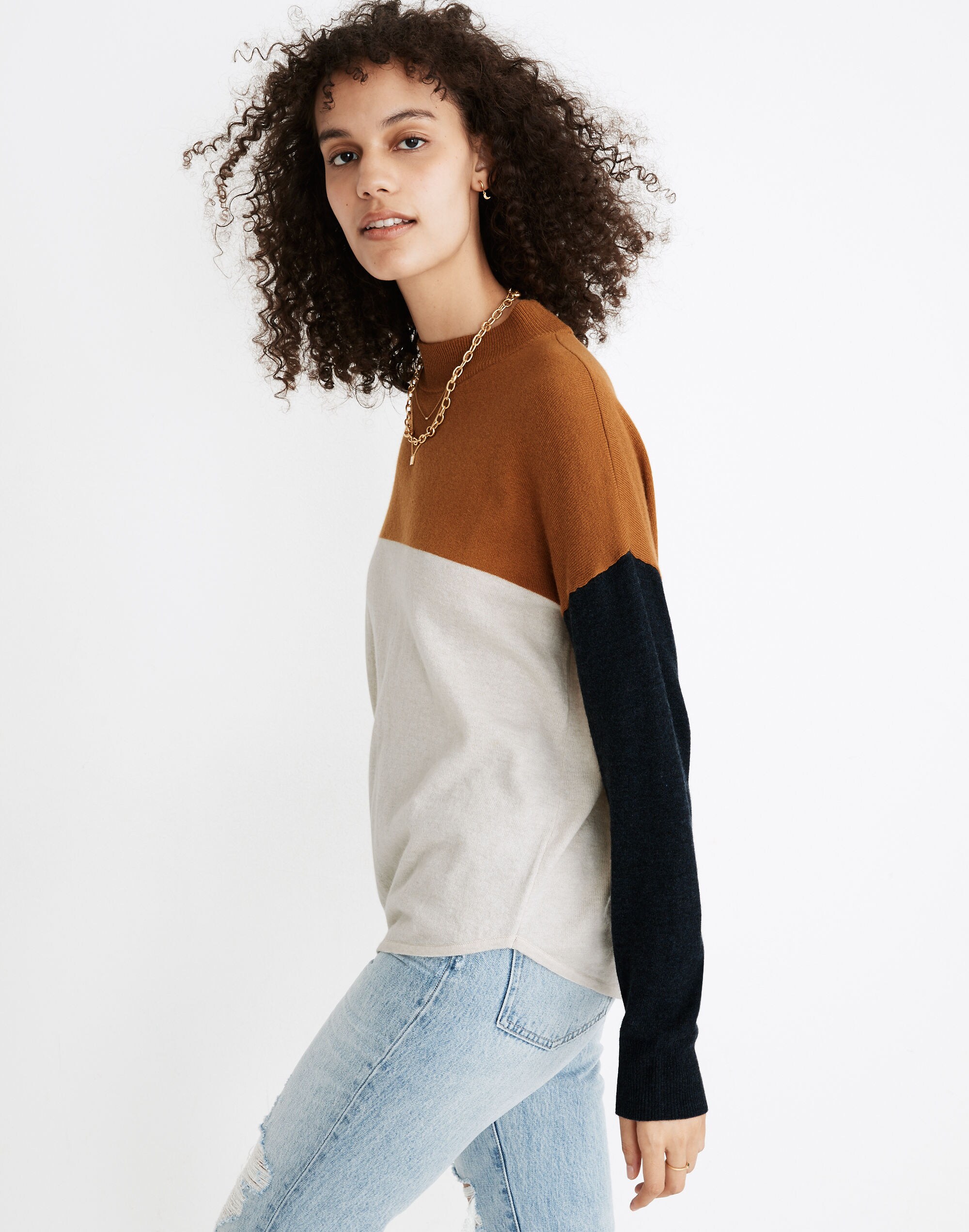Colorblock Ashbury Mockneck Sweater | Madewell