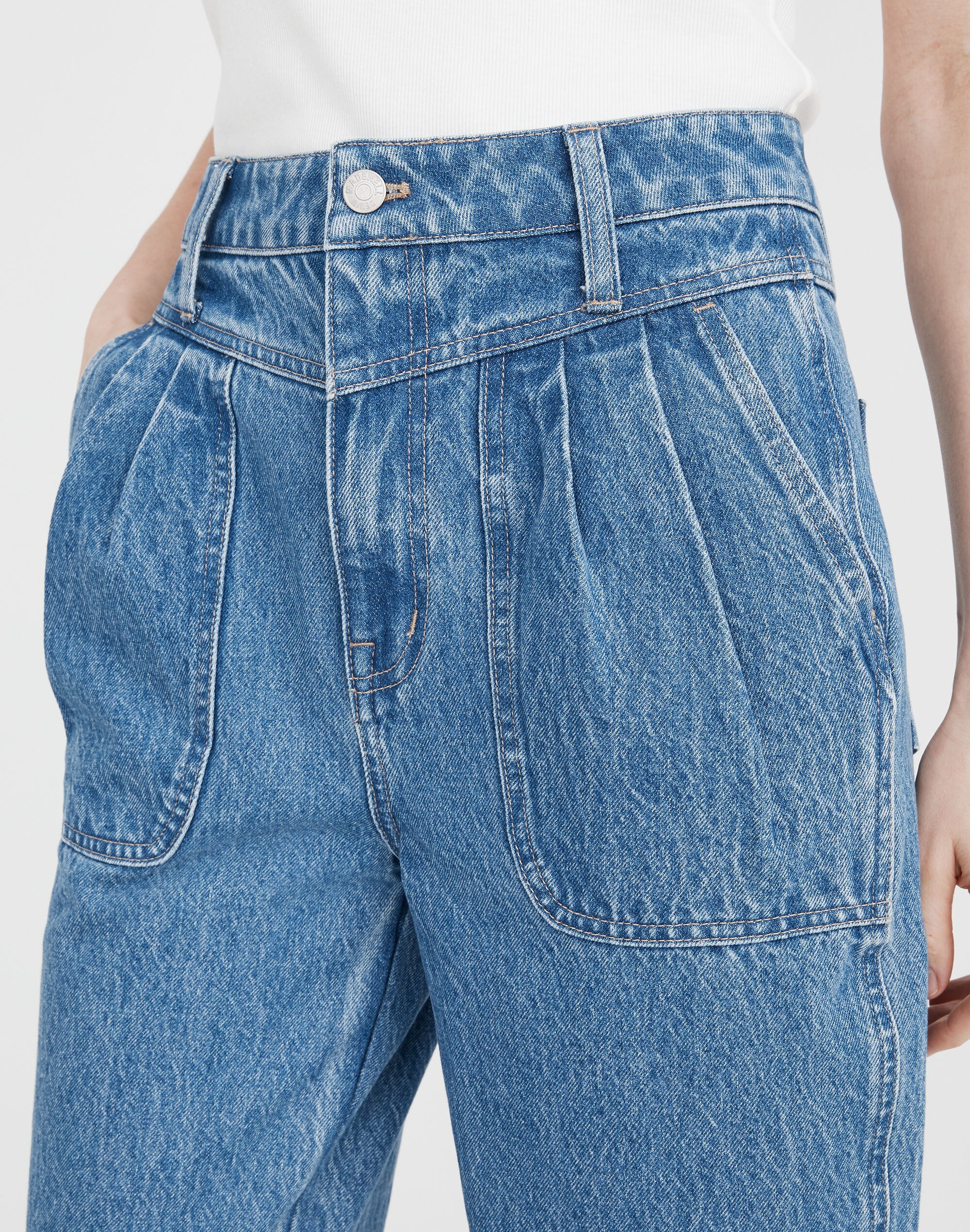 Baggy Pleated Tapered Jeans in Springdale Wash | Madewell