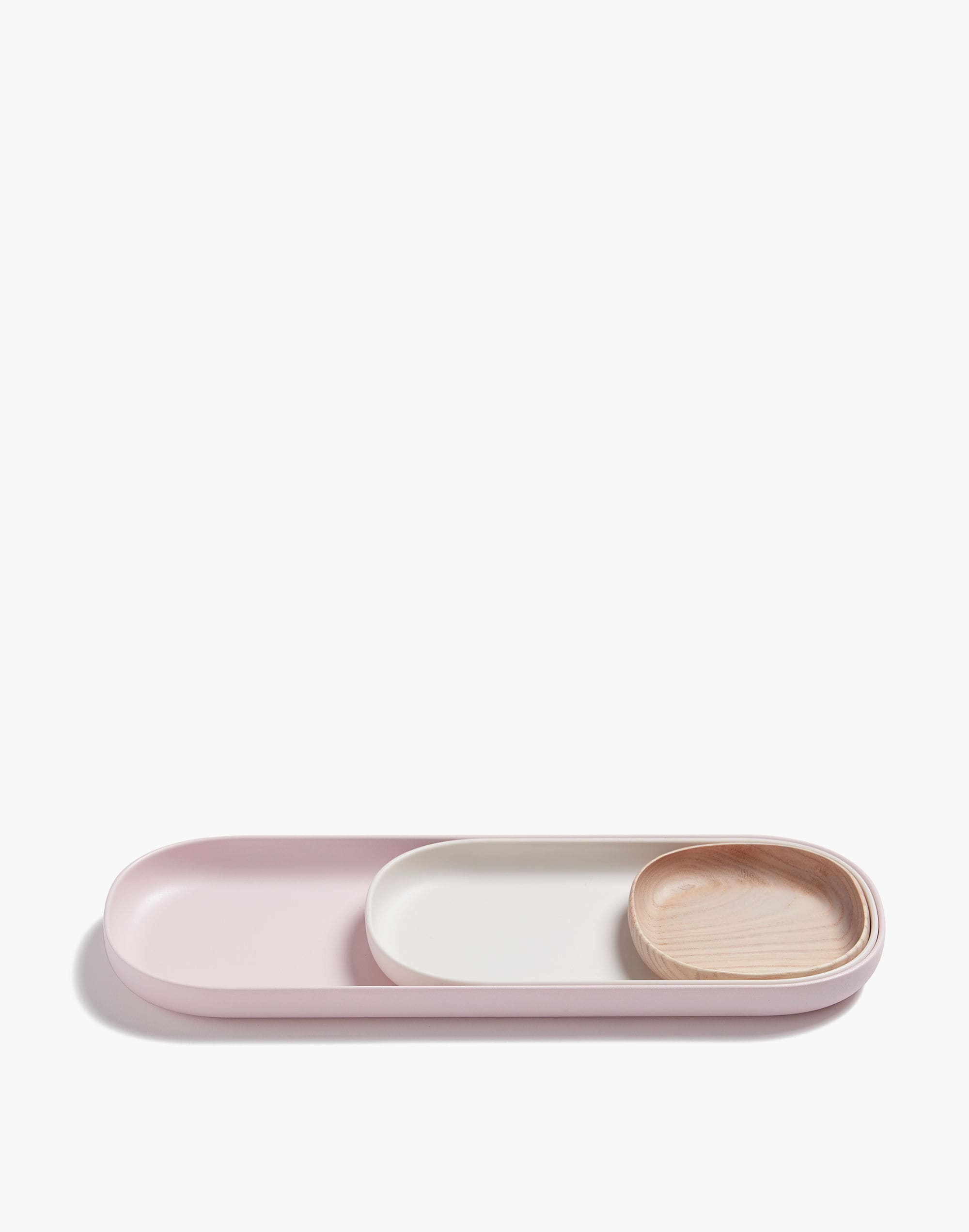 Madewell Open Spaces Three-pack Nesting Tray Sets In Light Pink | ModeSens