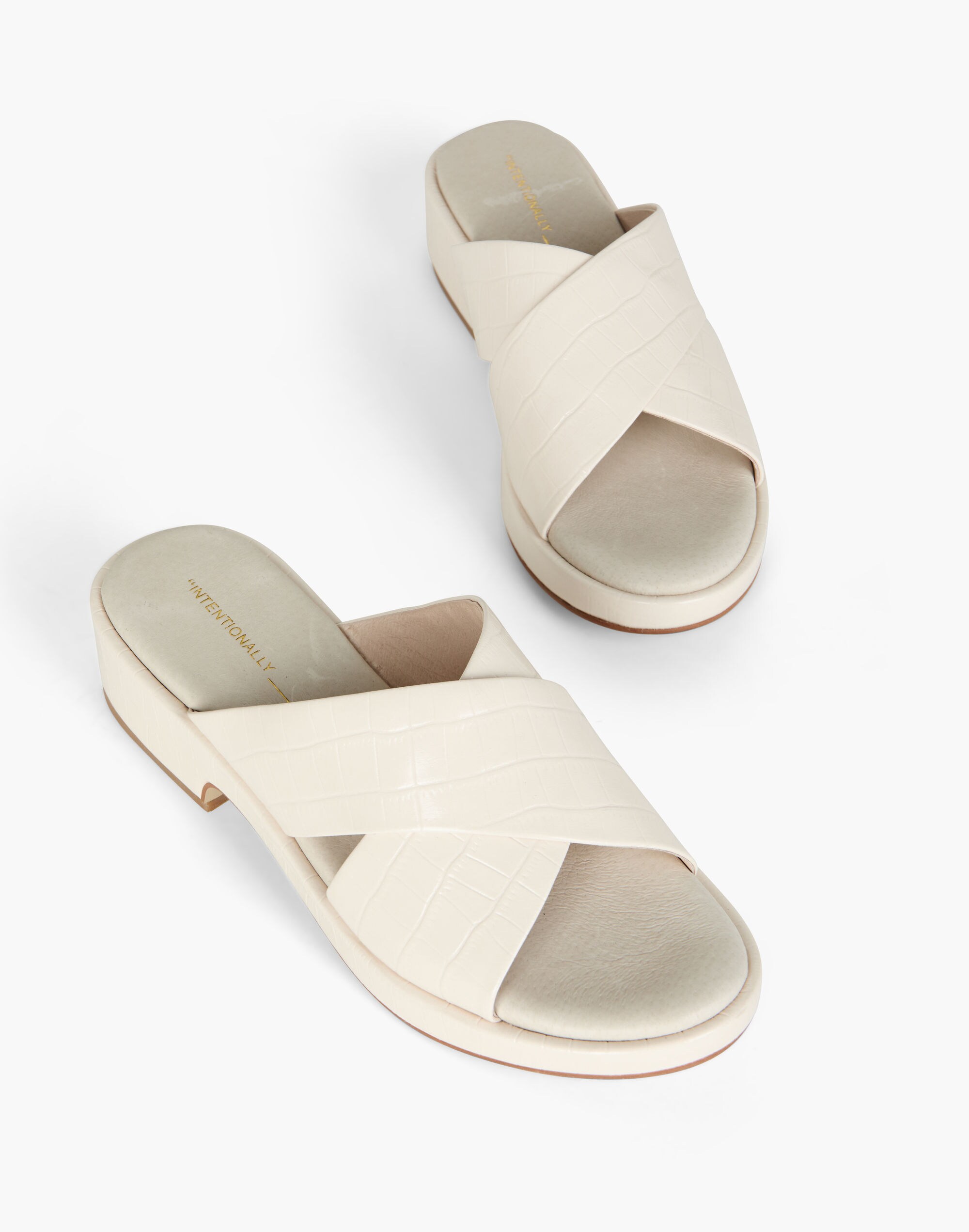 Intentionally Blank Leather Vonda Slide Sandals
