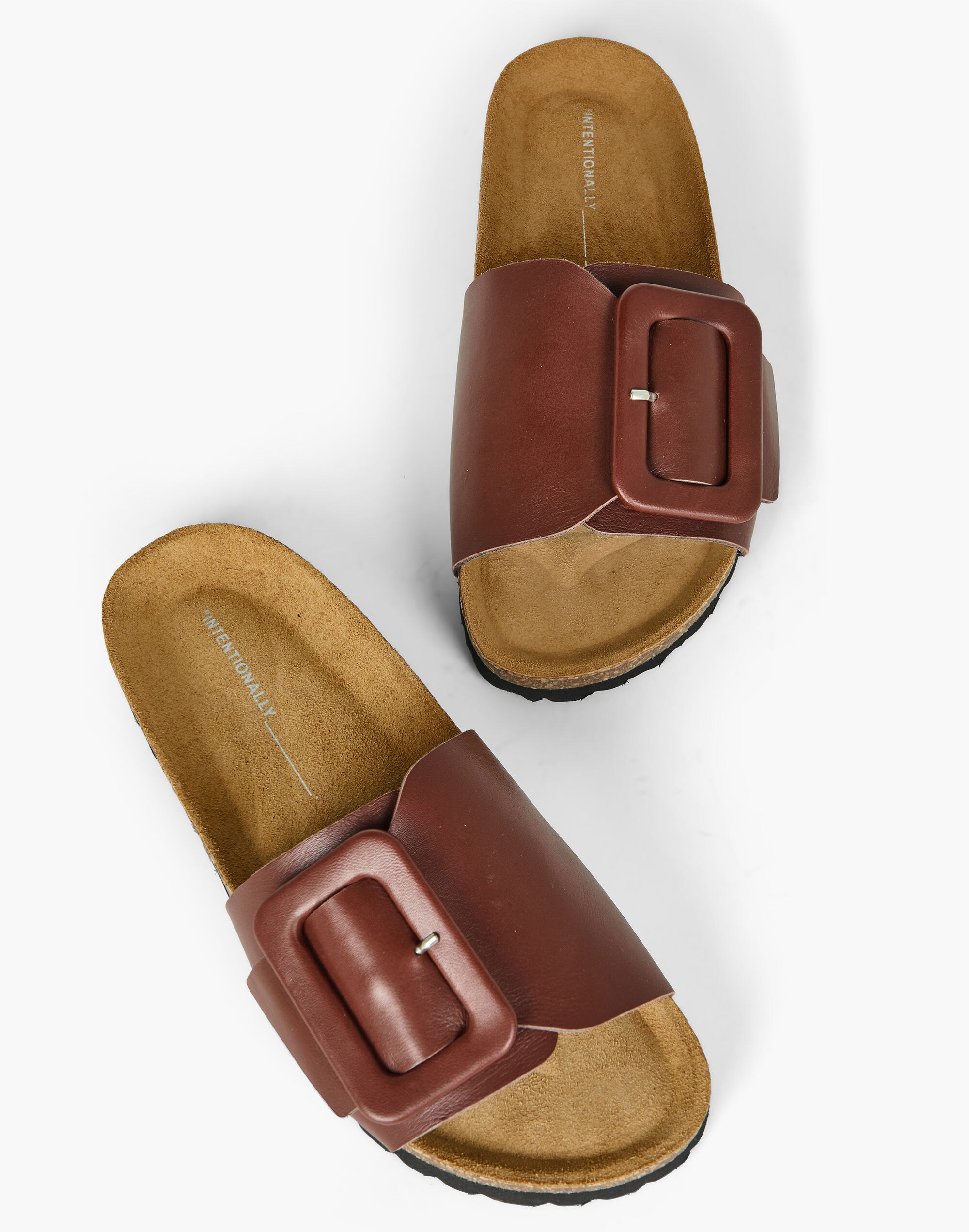 Intentionally Blank Leather Clarice Slide Sandals