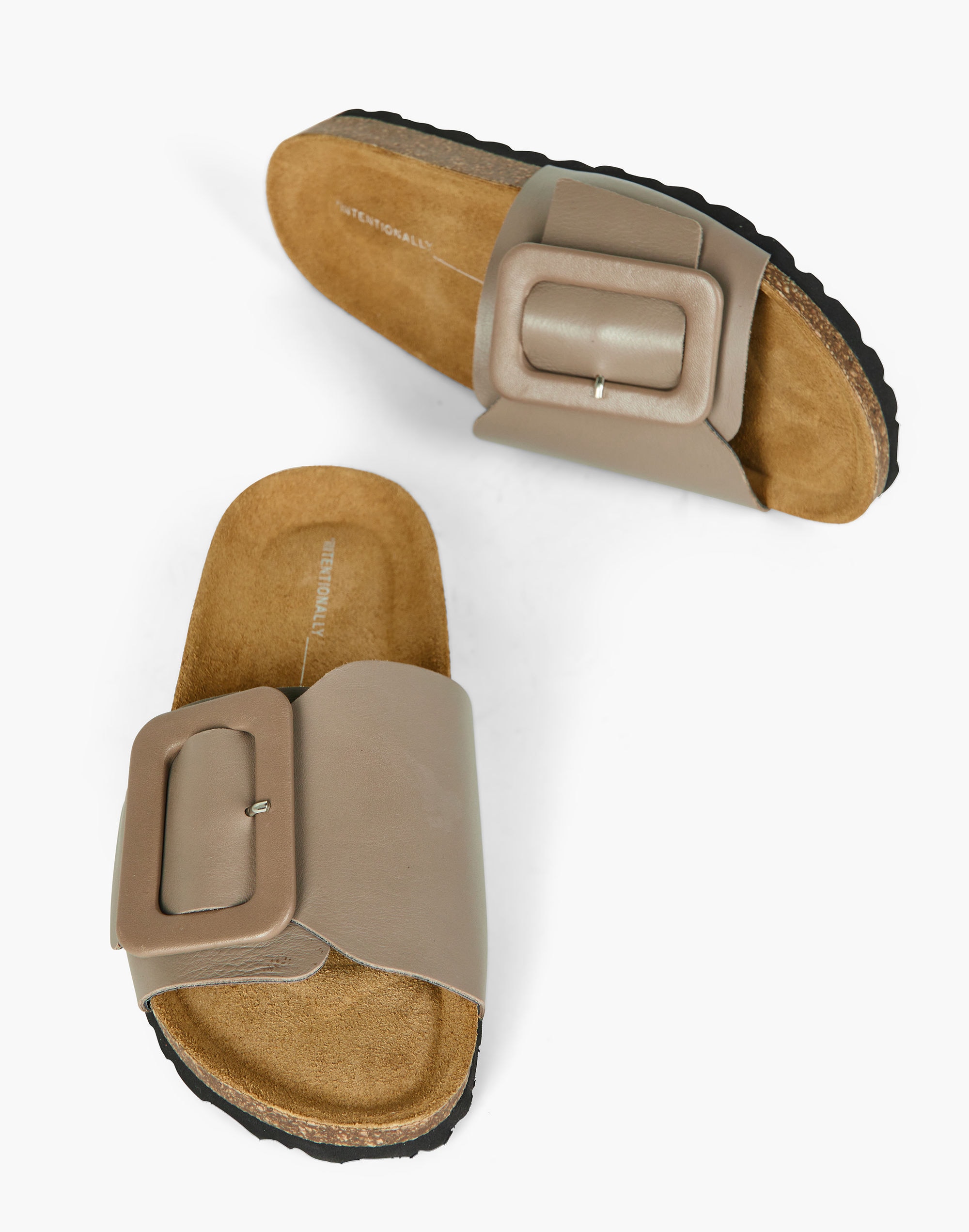 Intentionally Blank Leather Clarice Slide Sandals