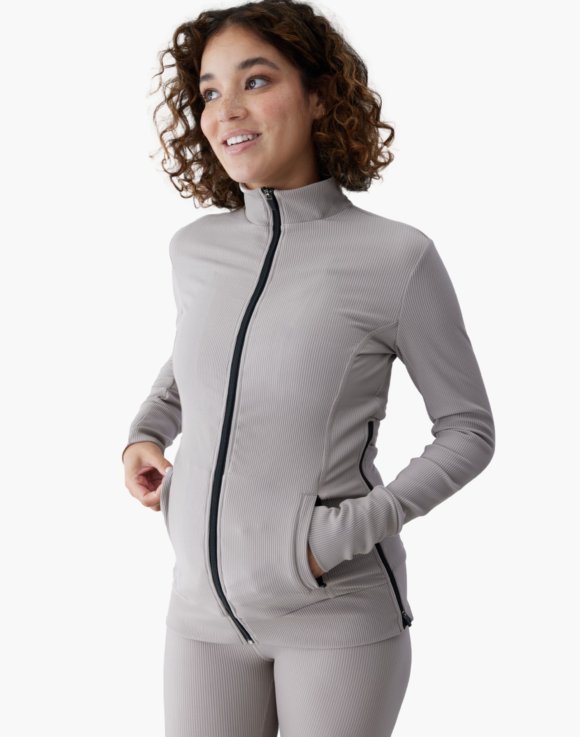 Ingrid and Isabel Active Rib Side Zip Jacket | Madewell