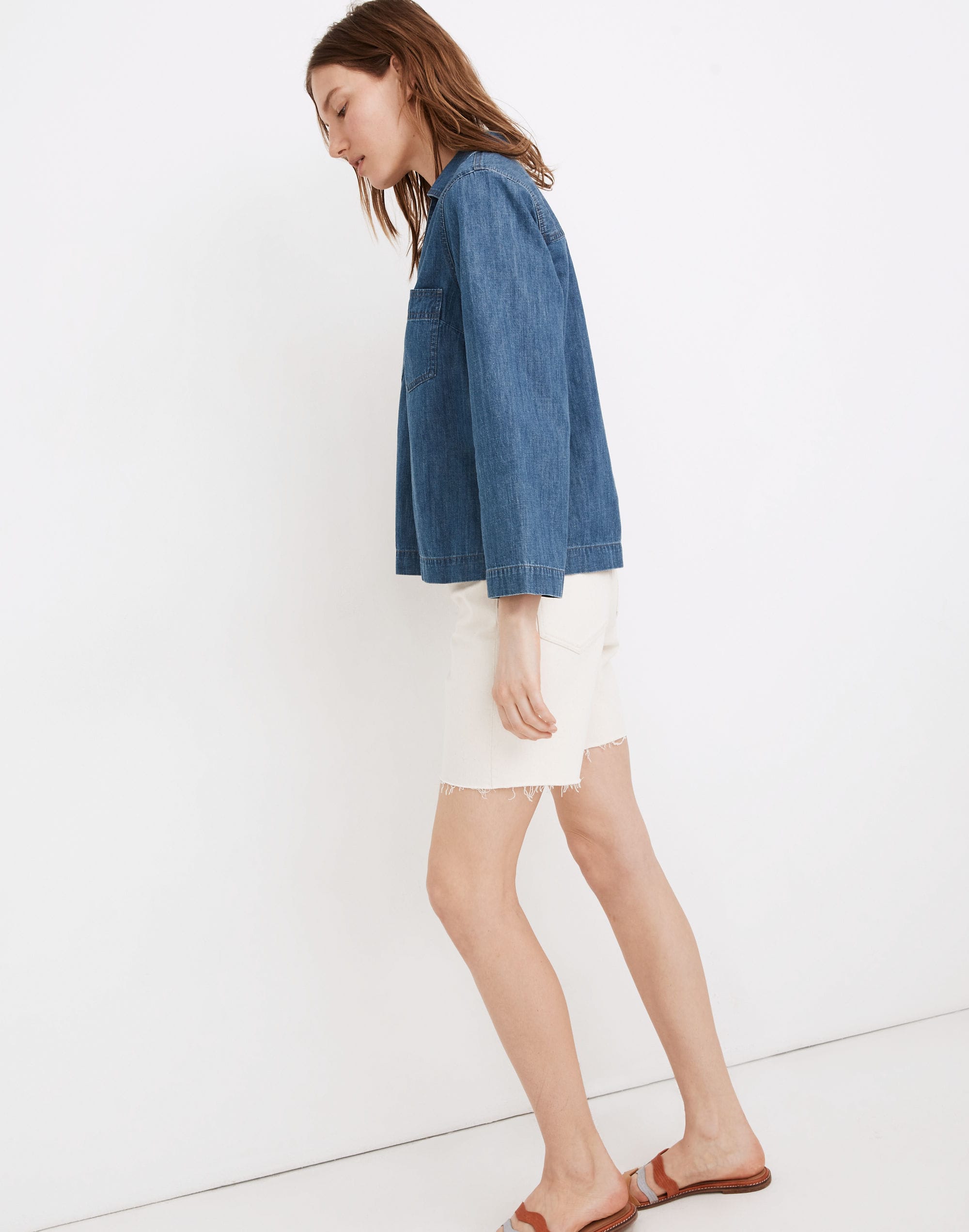 Denim Nautical Popover Top | Madewell