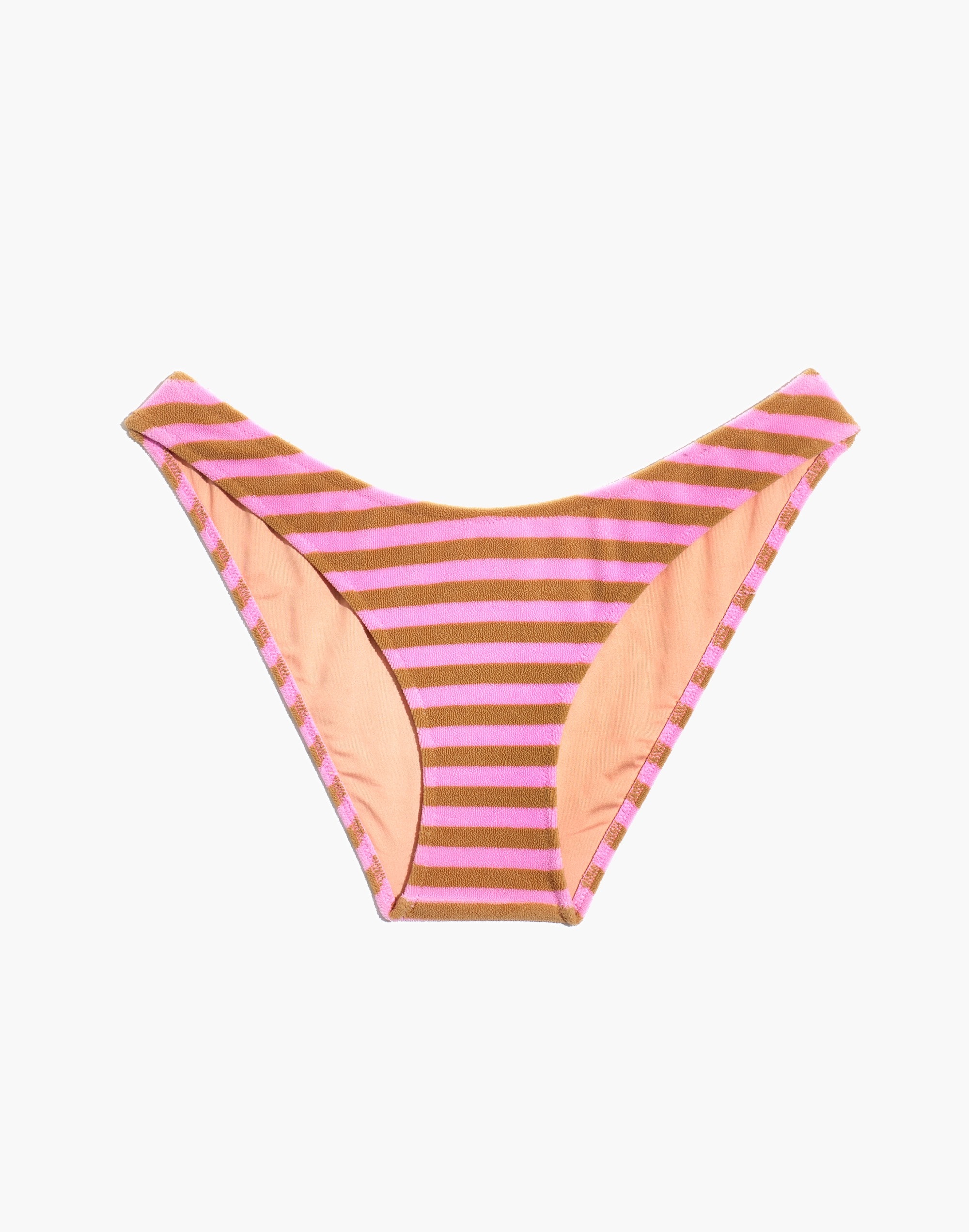 Madewell Striped Terry Curved-Waist Bikini Bottom | Madewell