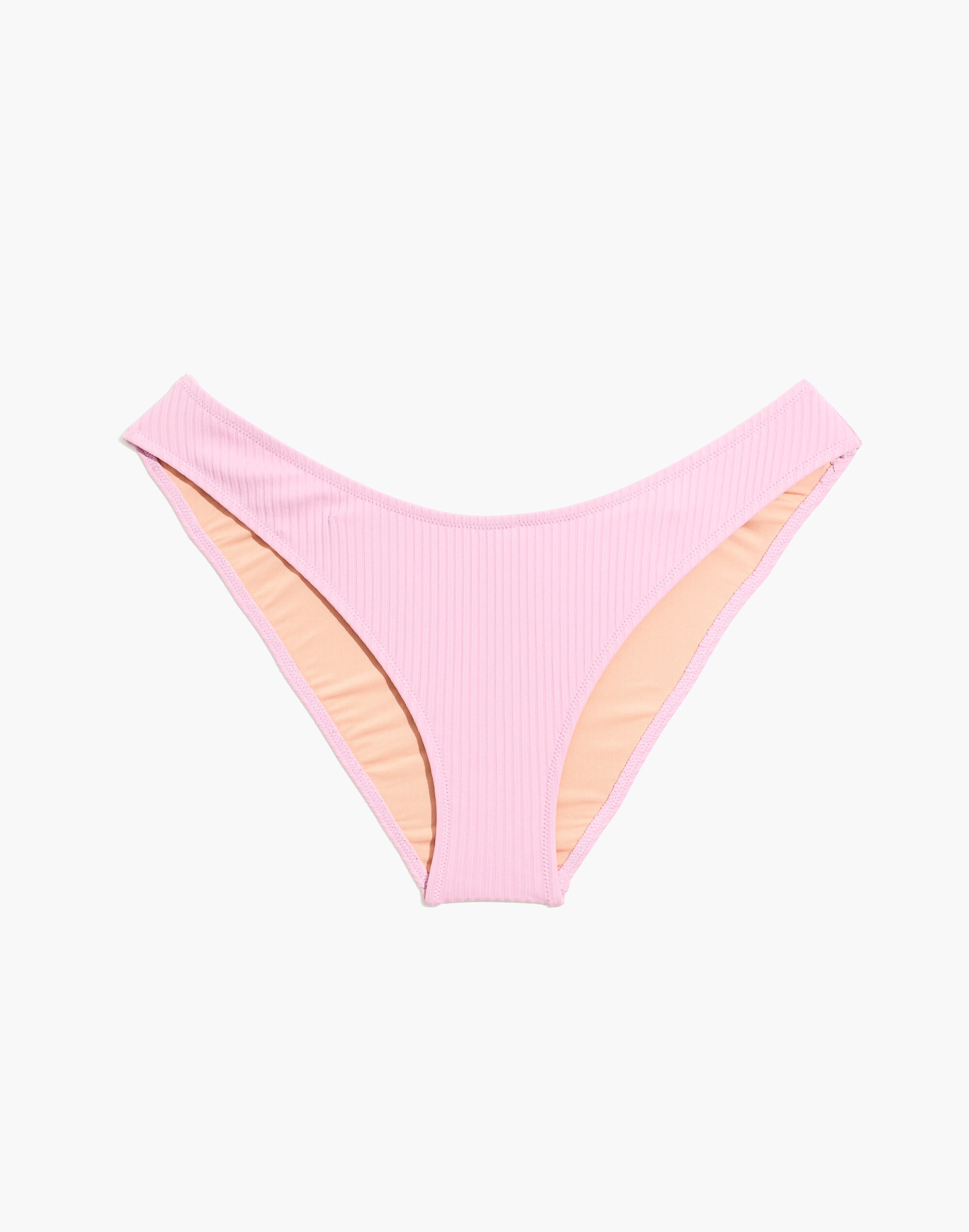 Madewell Second Wave Ribbed Curved-Waist Bikini Bottom | Madewell