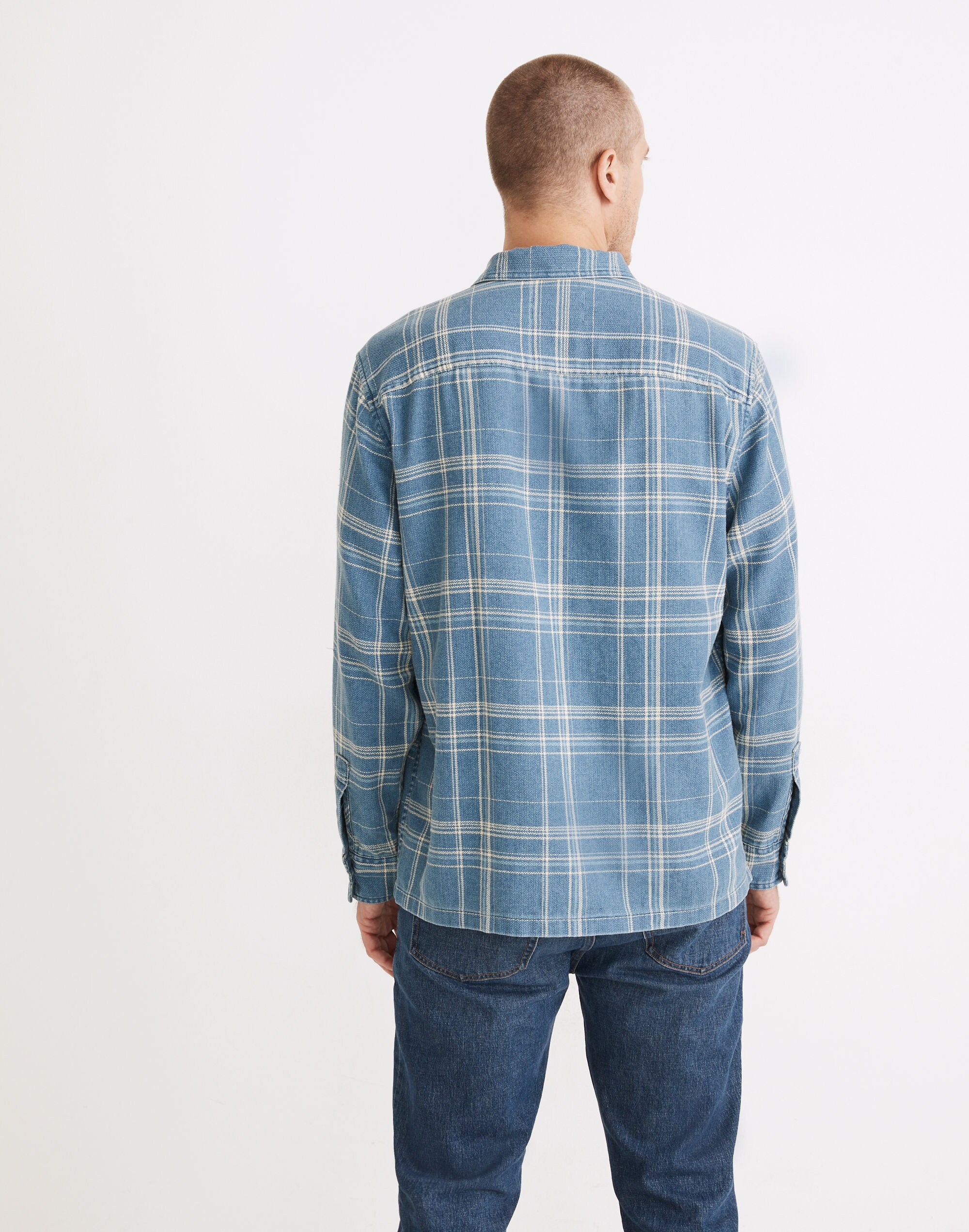 Easy Long-Sleeve Shirt in Indigo Plaid | Madewell