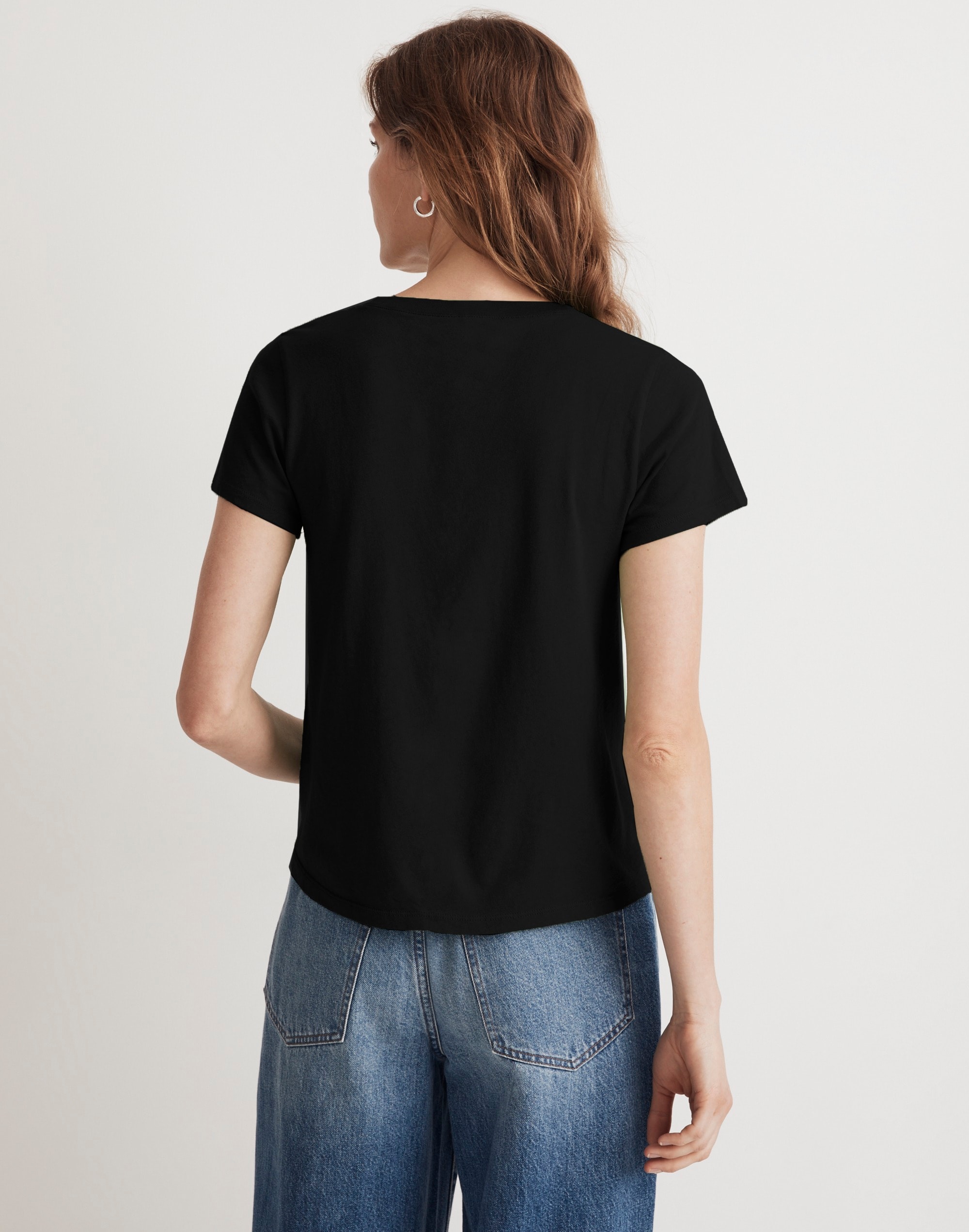 Softfade Cotton V-Neck Crop Tee | Madewell