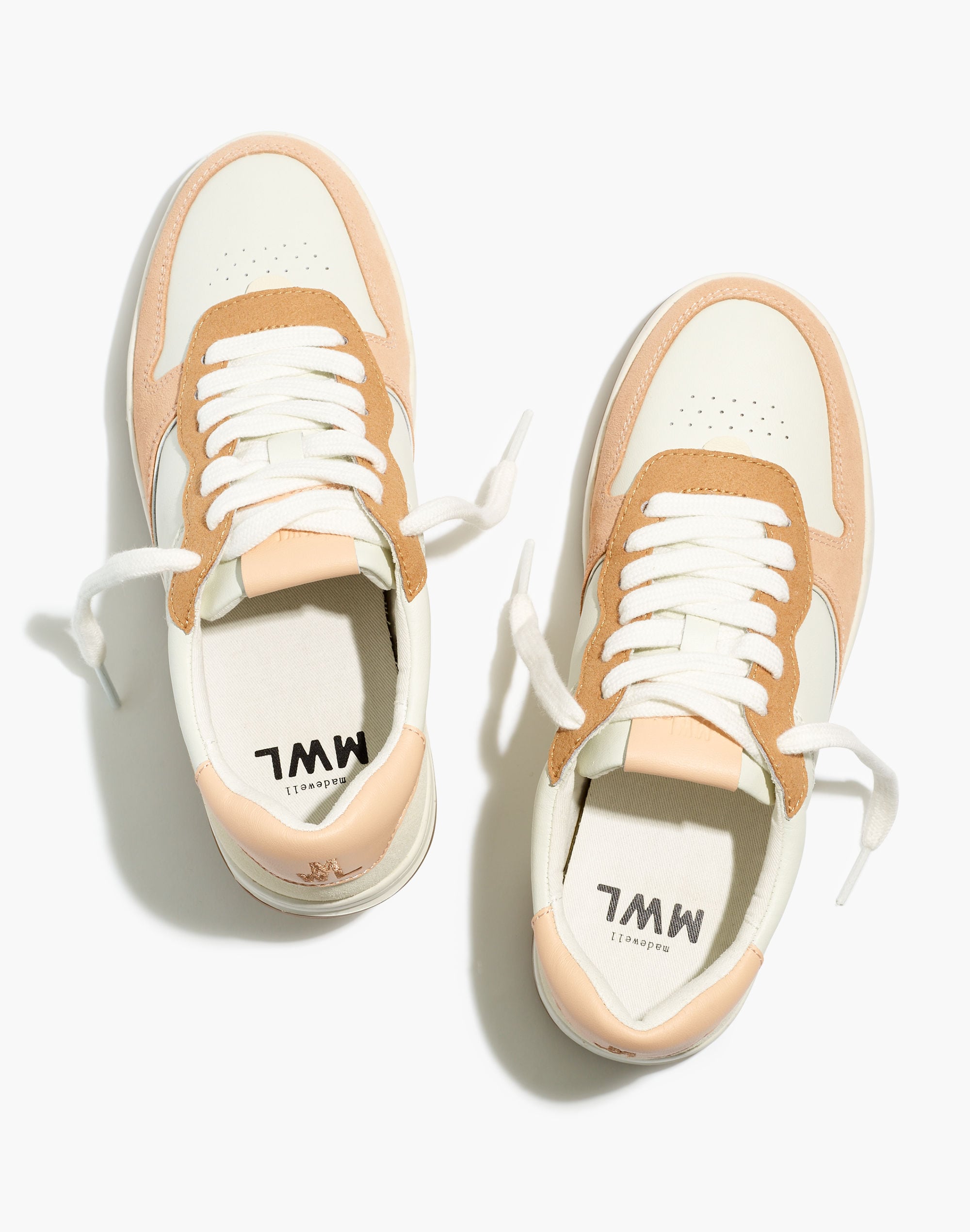 Court Low-Top Sneakers in Peach Colorblock