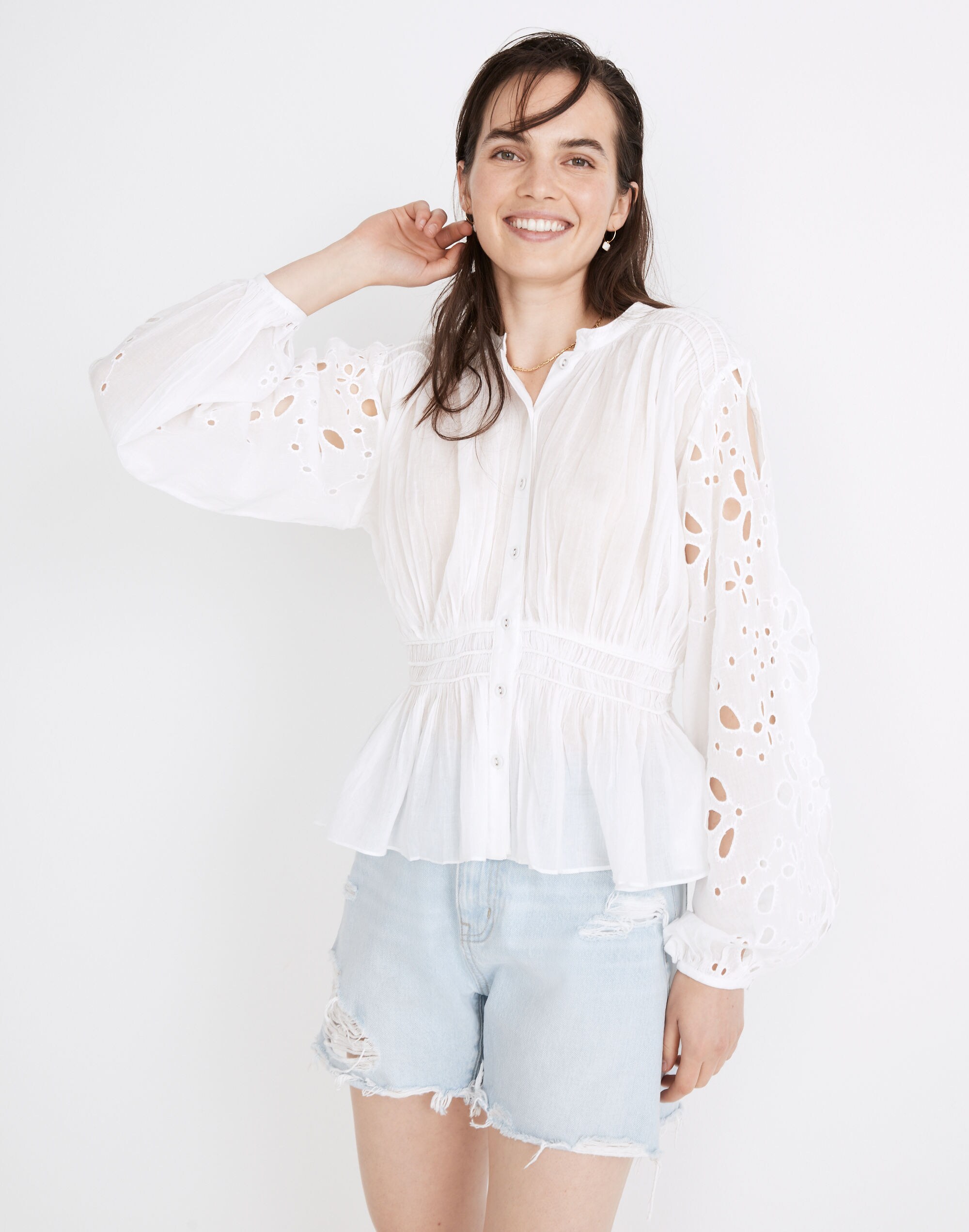 Mes Desmoiselles Paris Eyelet Pacani Top | Madewell