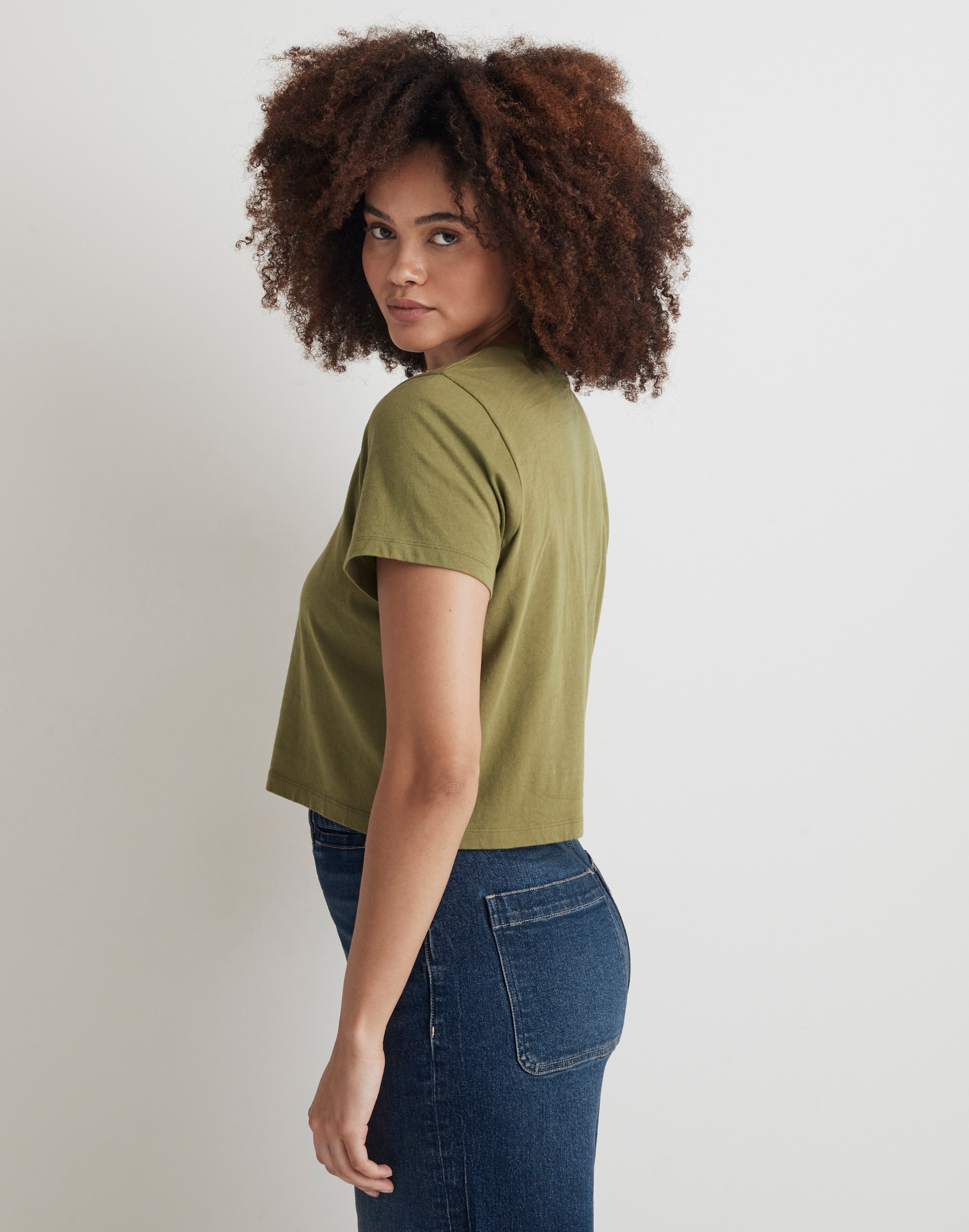 Softfade Cotton Boxy-Crop Tee | Madewell