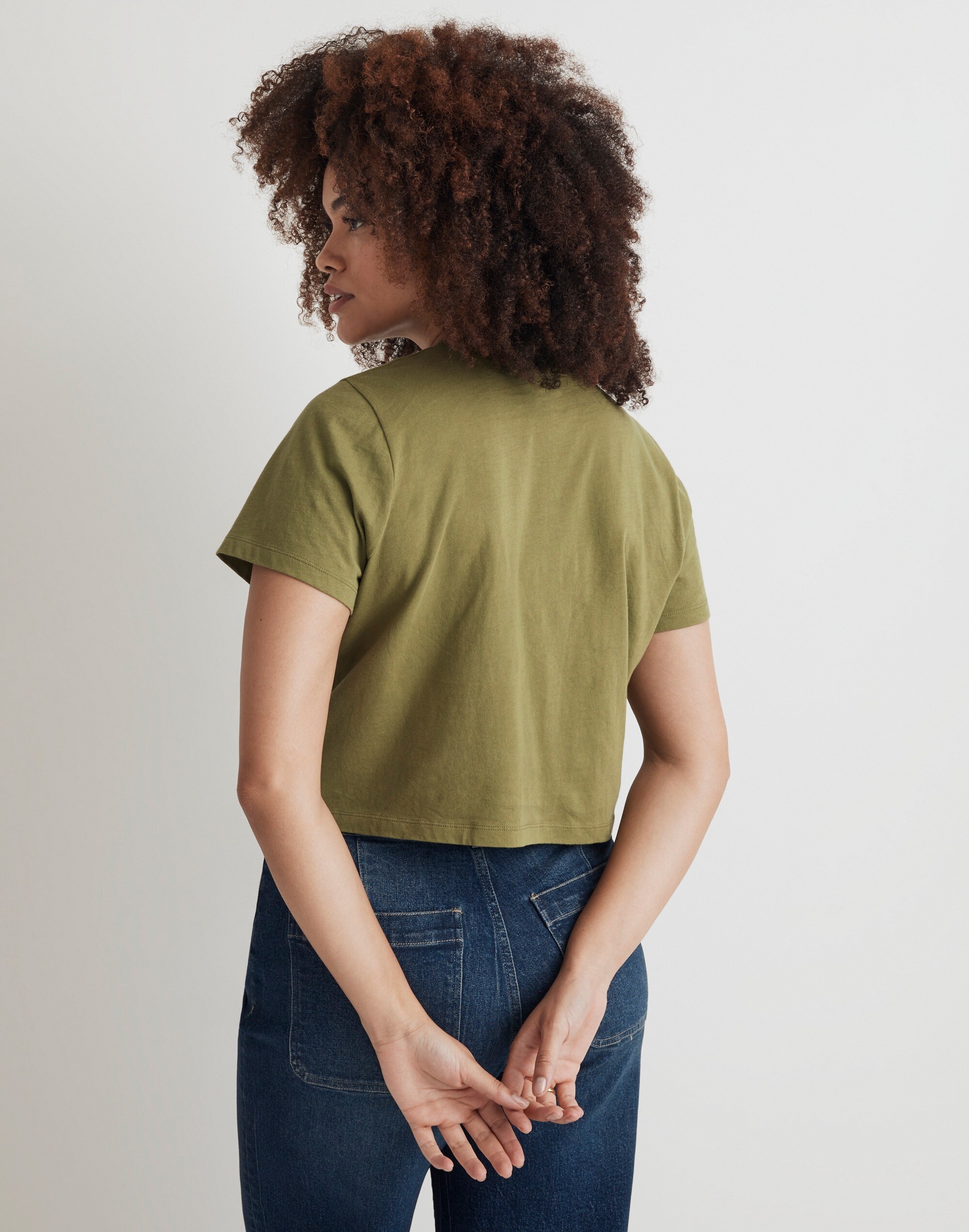 Softfade Cotton Boxy-Crop Tee | Madewell