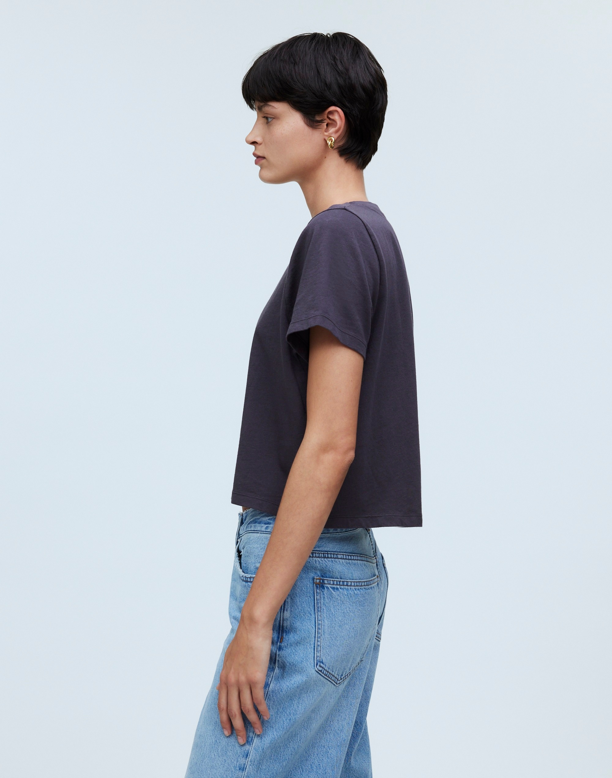 Softfade Cotton Boxy-Crop Tee | Madewell