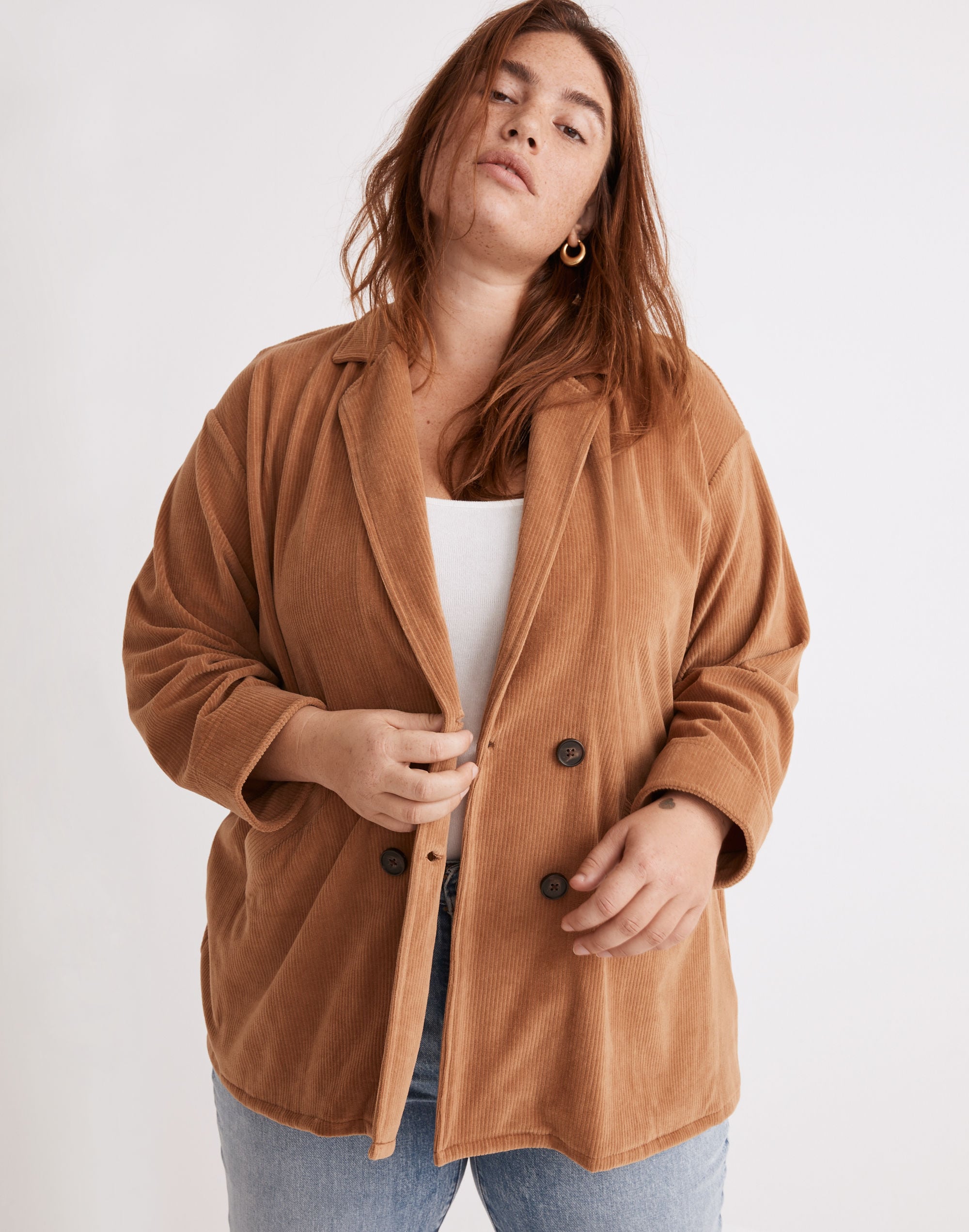 Plus Knit Corduroy Redford Blazer