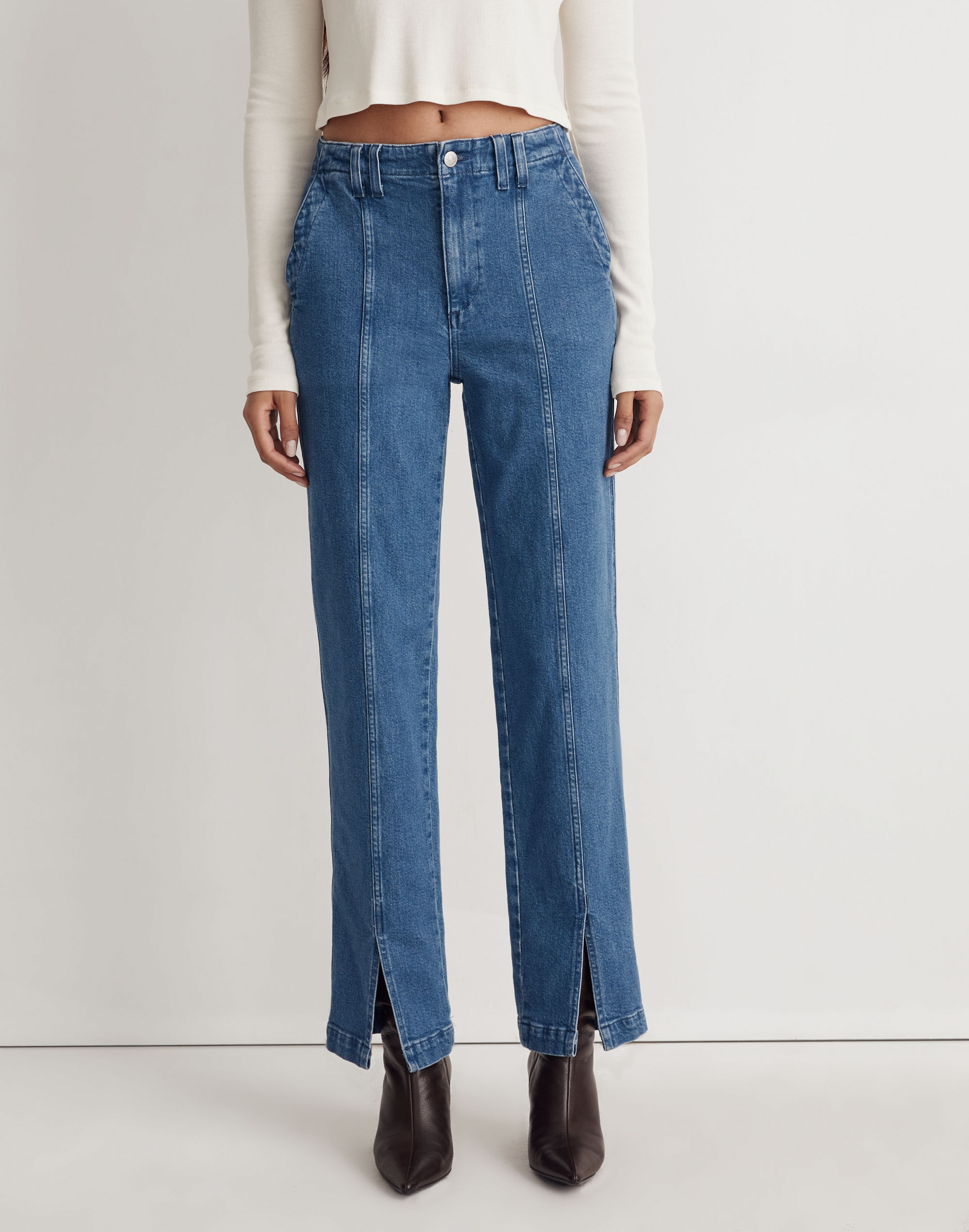 The Perfect Vintage Jean in Medium Indigo Wash: Seamed Edition | Madewell