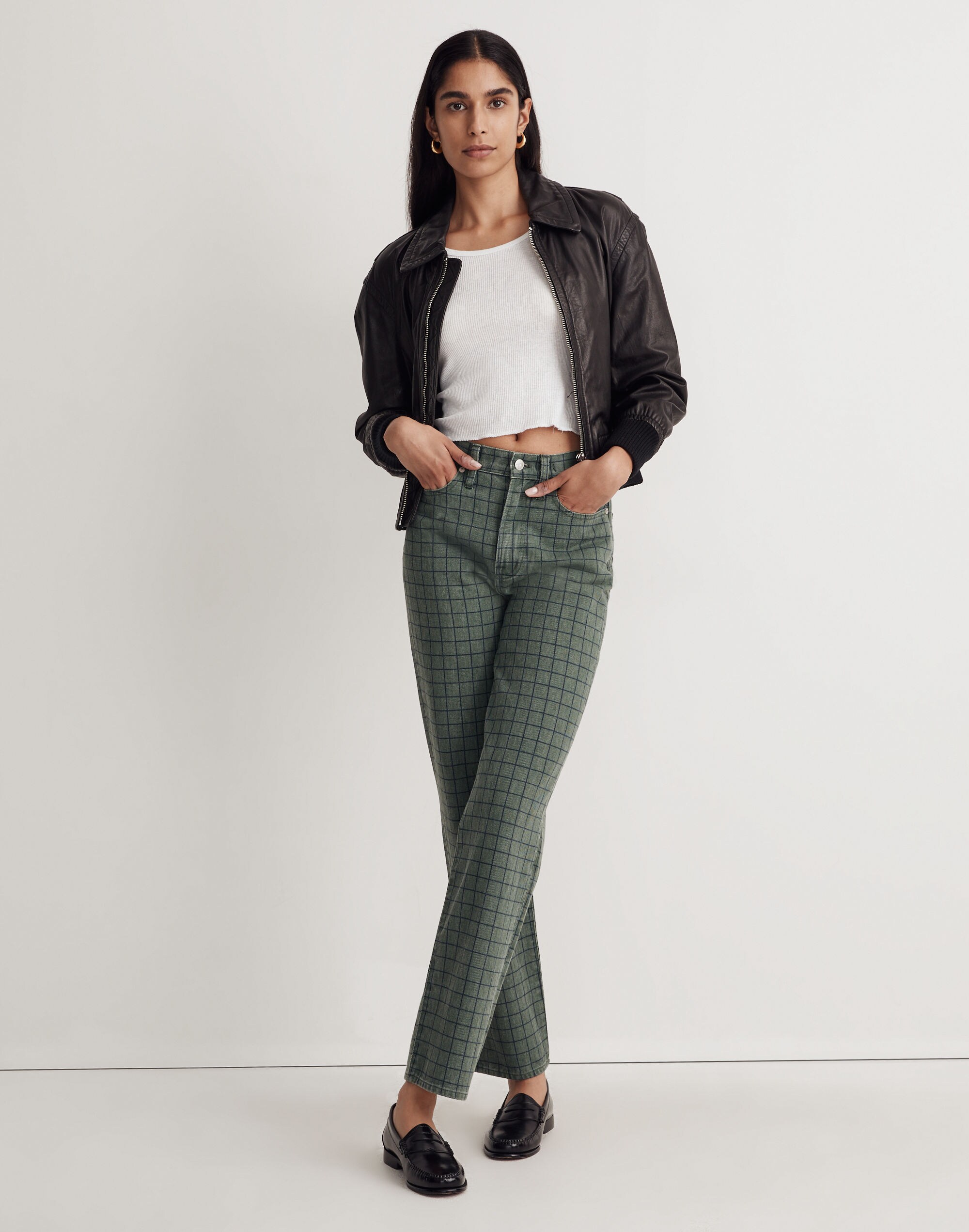 The Perfect Vintage Straight Jean in Windowpane Plaid | Madewell