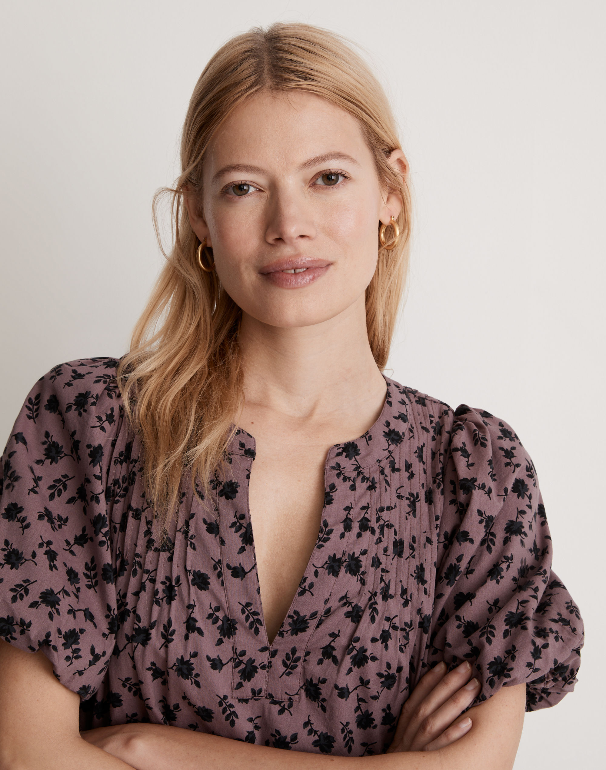 Tillie Puff-Sleeve Mini Dress in Shadow Blooms | Madewell