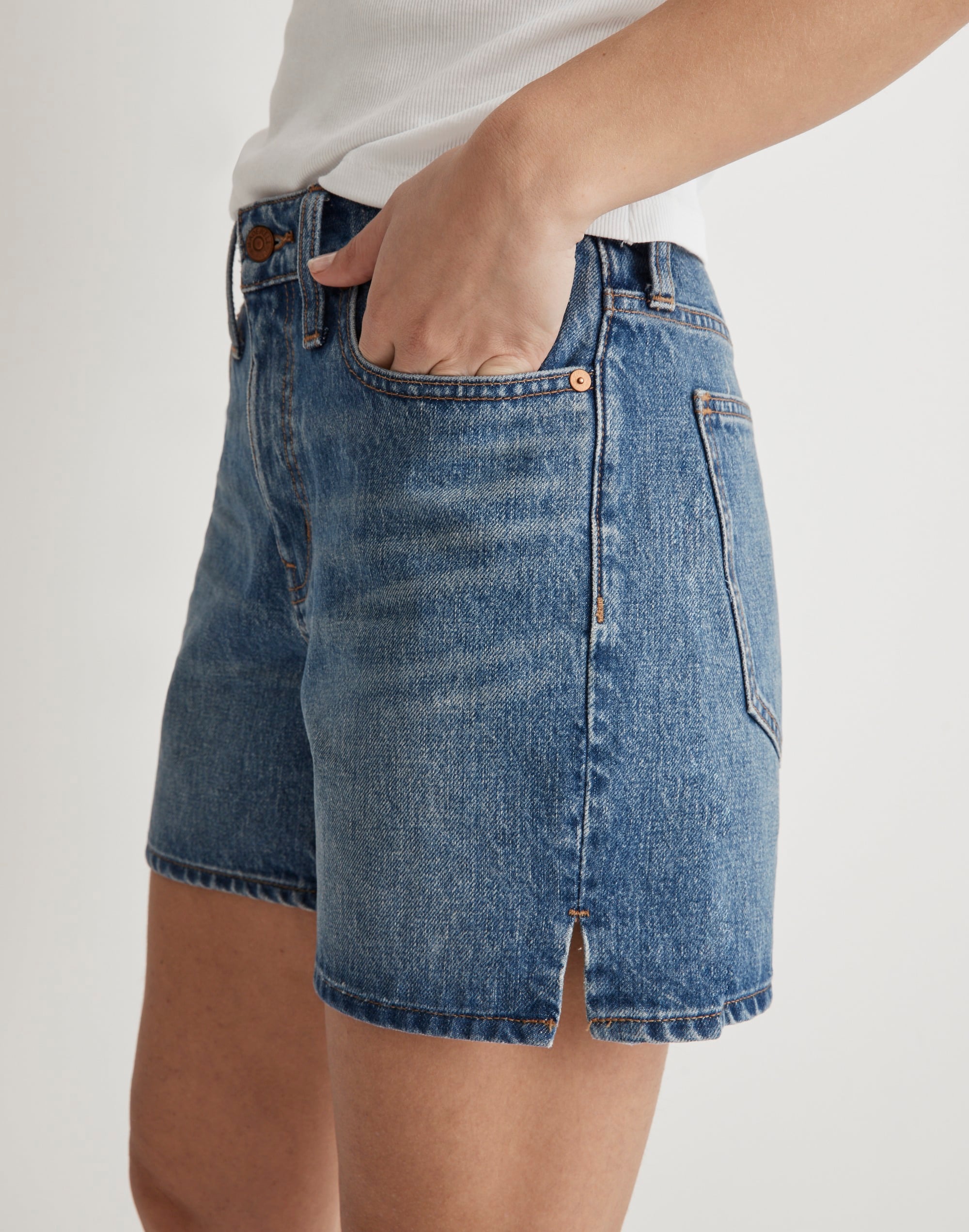 Relaxed Mid-Length Denim Shorts | Madewell