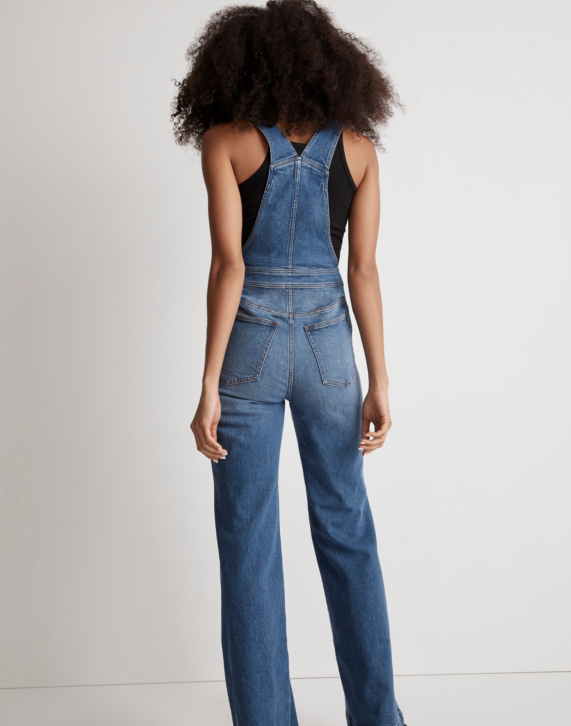 High-Rise Loose Flare Overalls in Demott Wash | Madewell