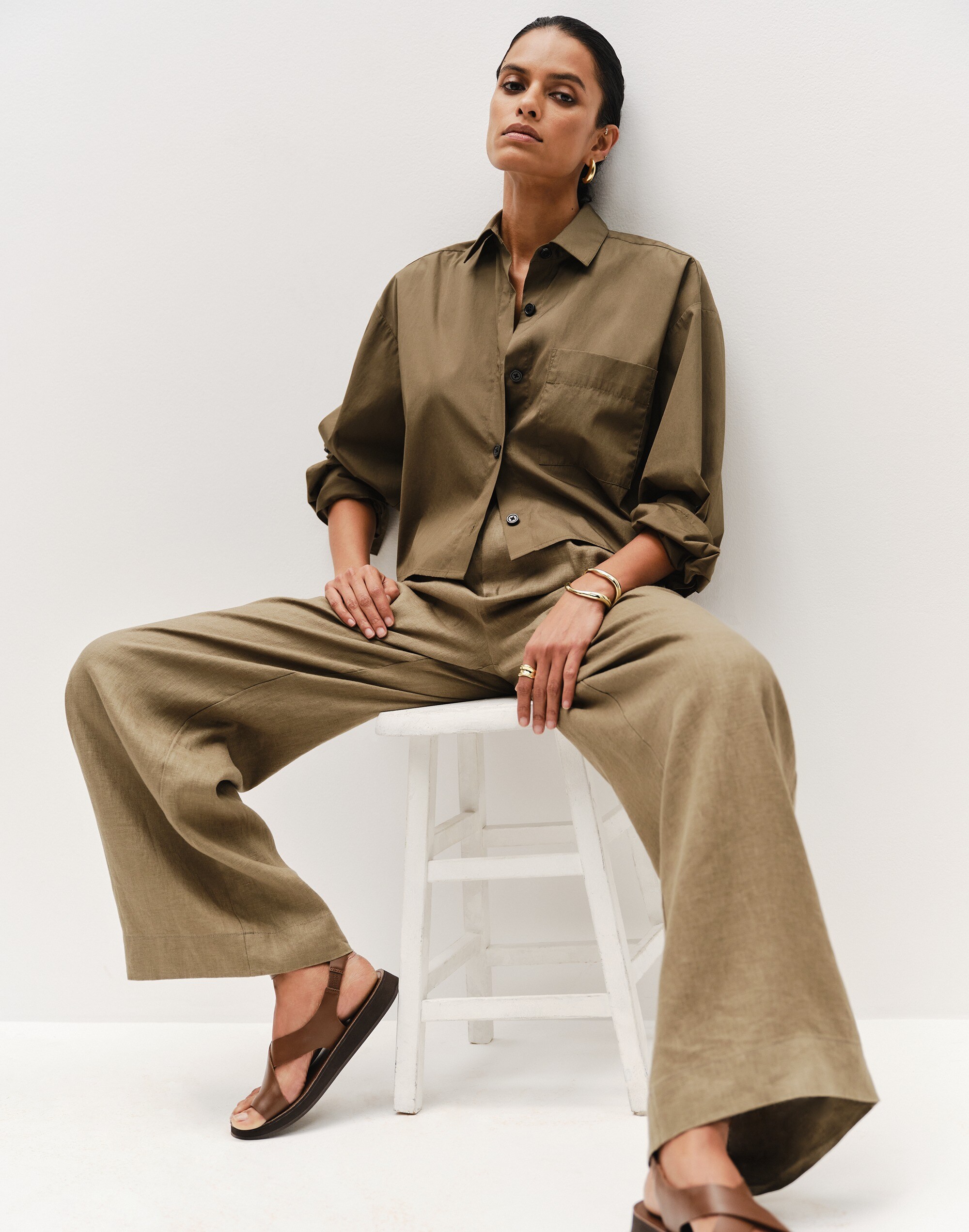 The Harlow Wide-Leg Pant in 100% Linen | Madewell