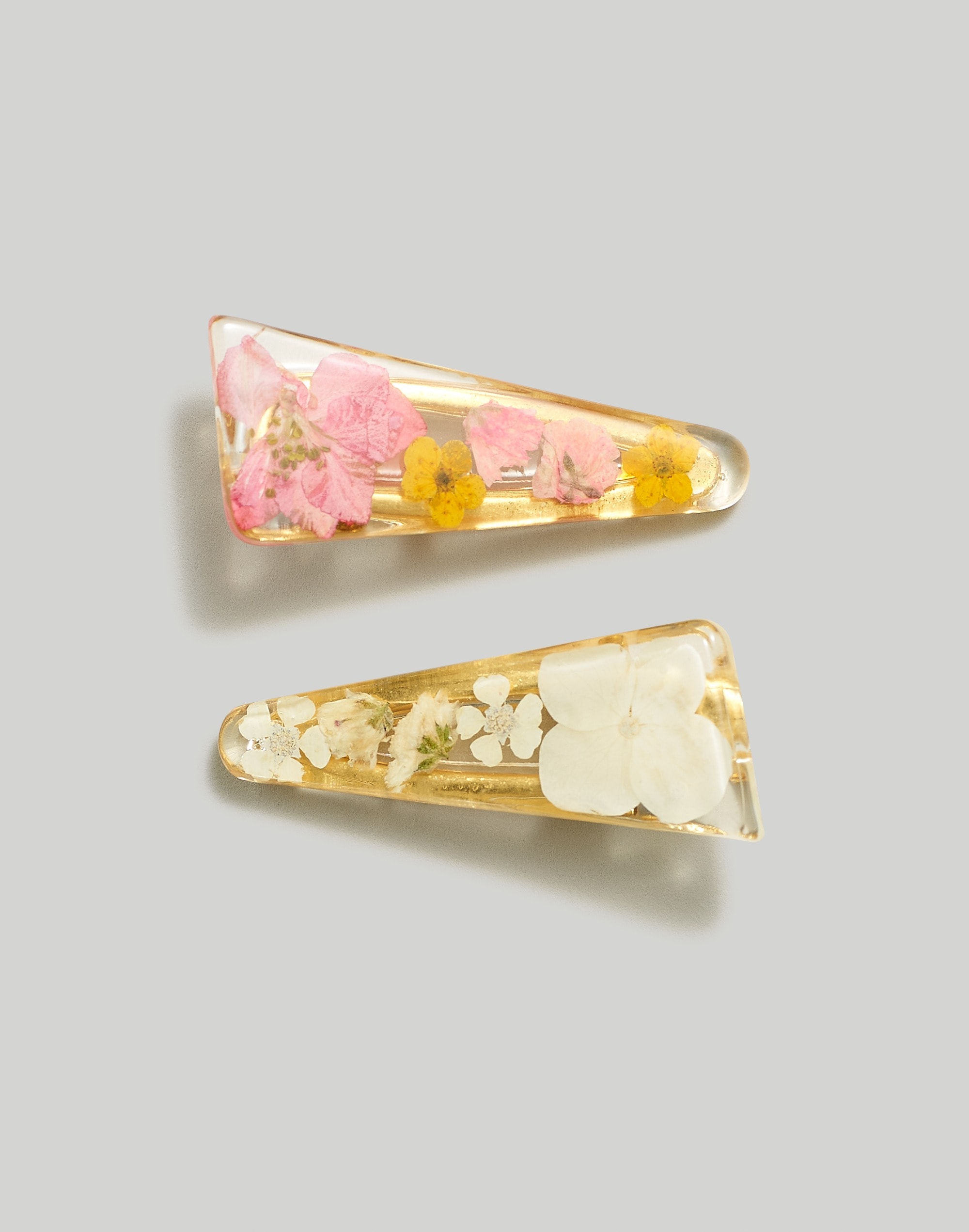 Two-Pack Floral Inlay Hair Clips