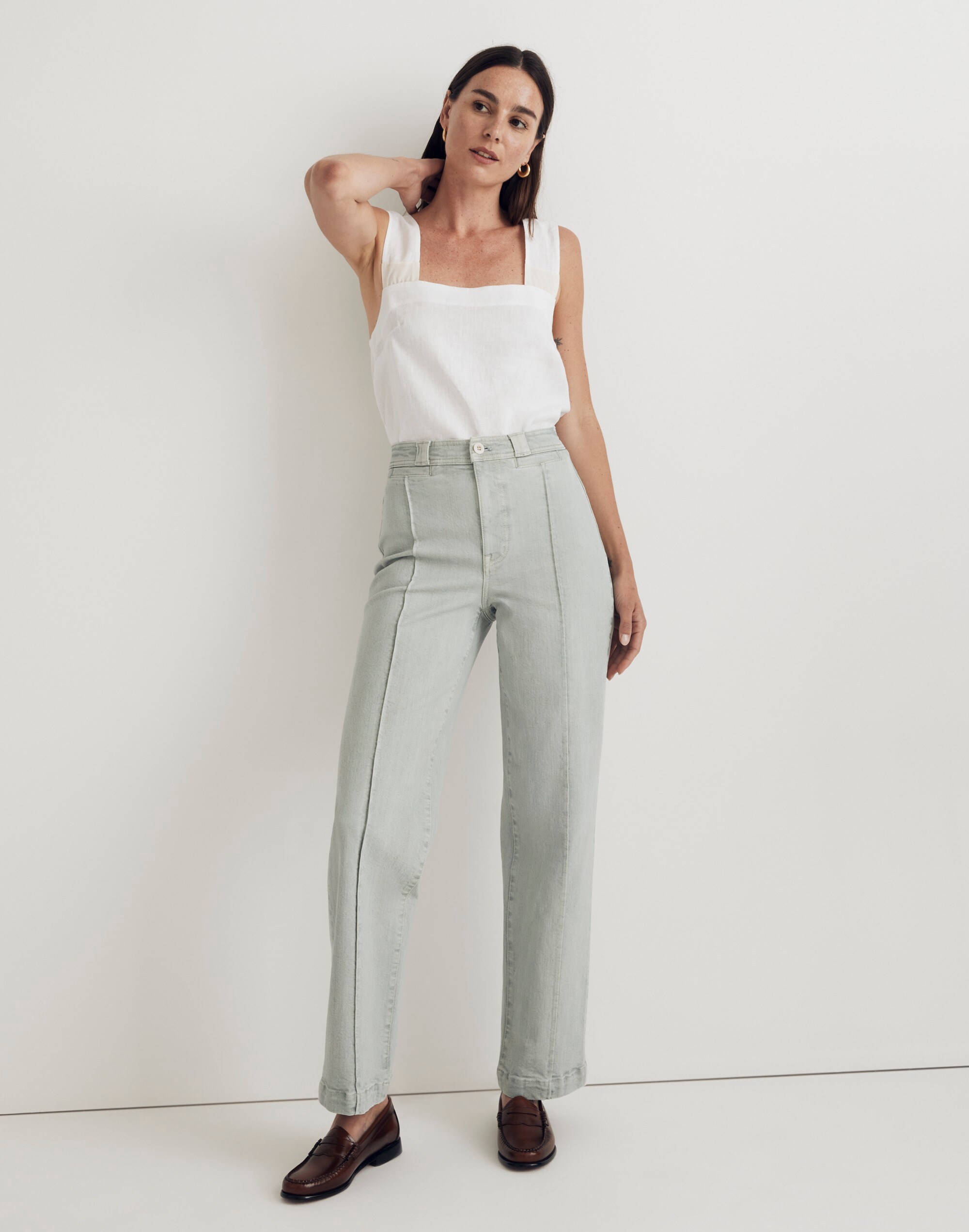 The Perfect Vintage Wide-Leg Jean: Garment-Dyed Pintuck Edition