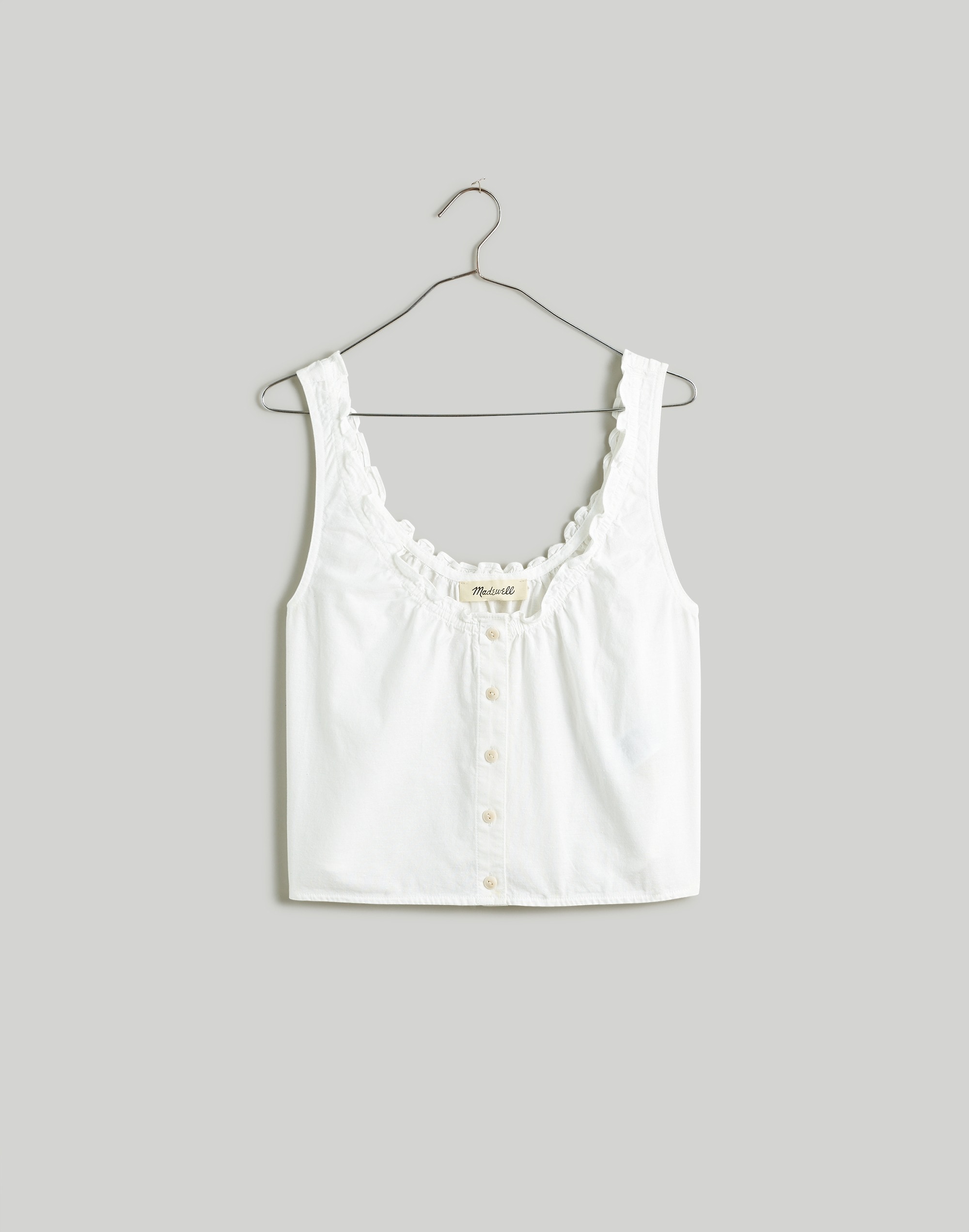 Denim Ruffled U-Neck Crop Top | Madewell