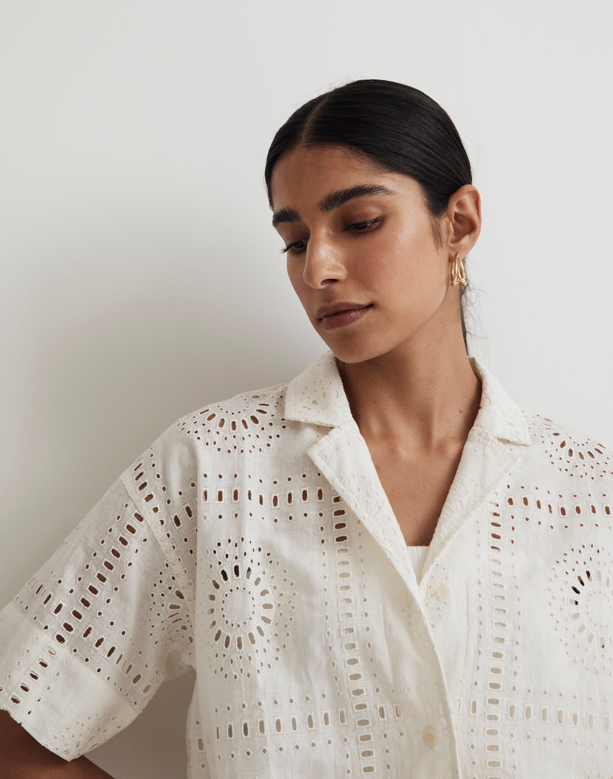 Eyelet Button-Up Camp Shirt | Madewell