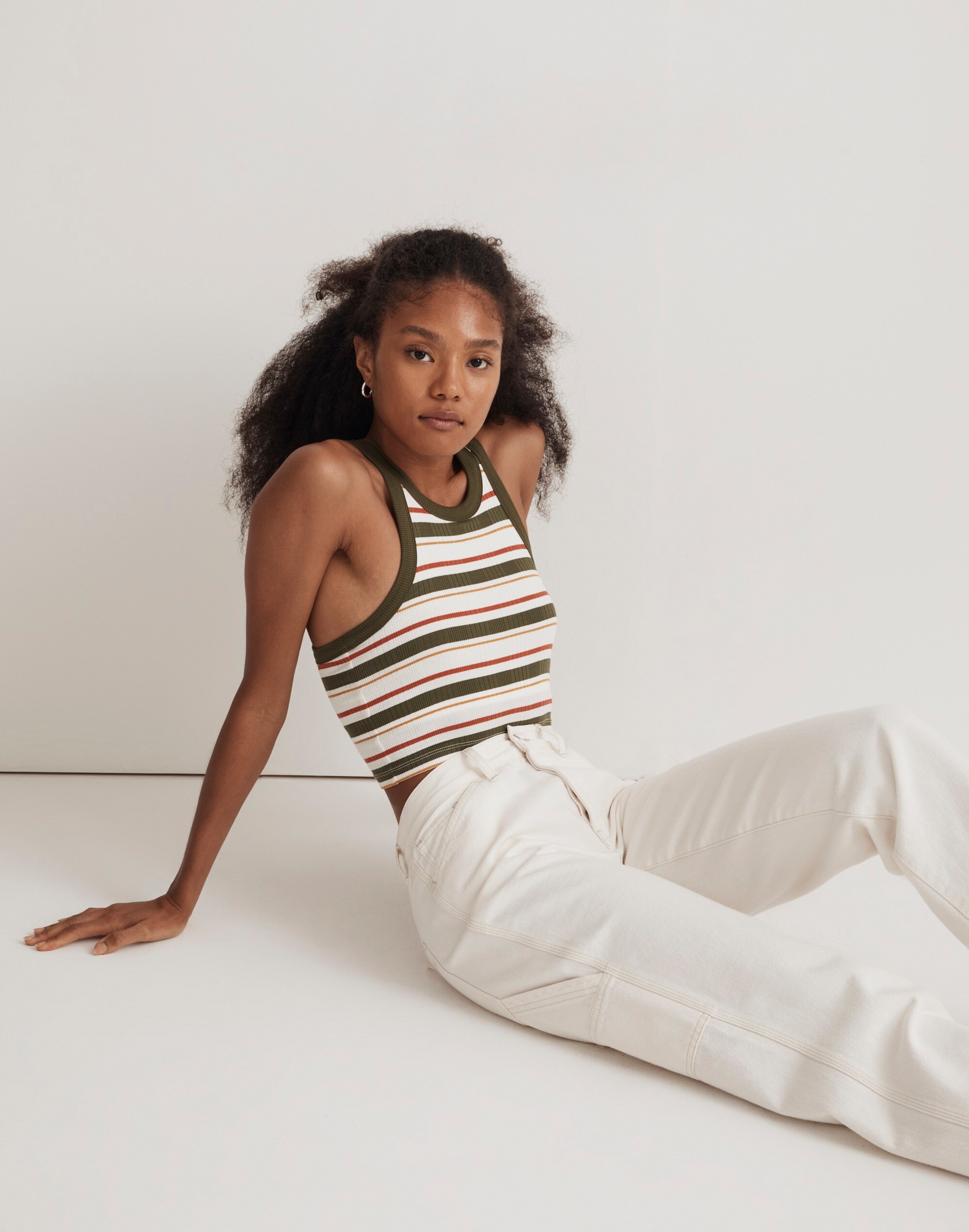 Variegated Rib Crop Tank in Stripe | Madewell