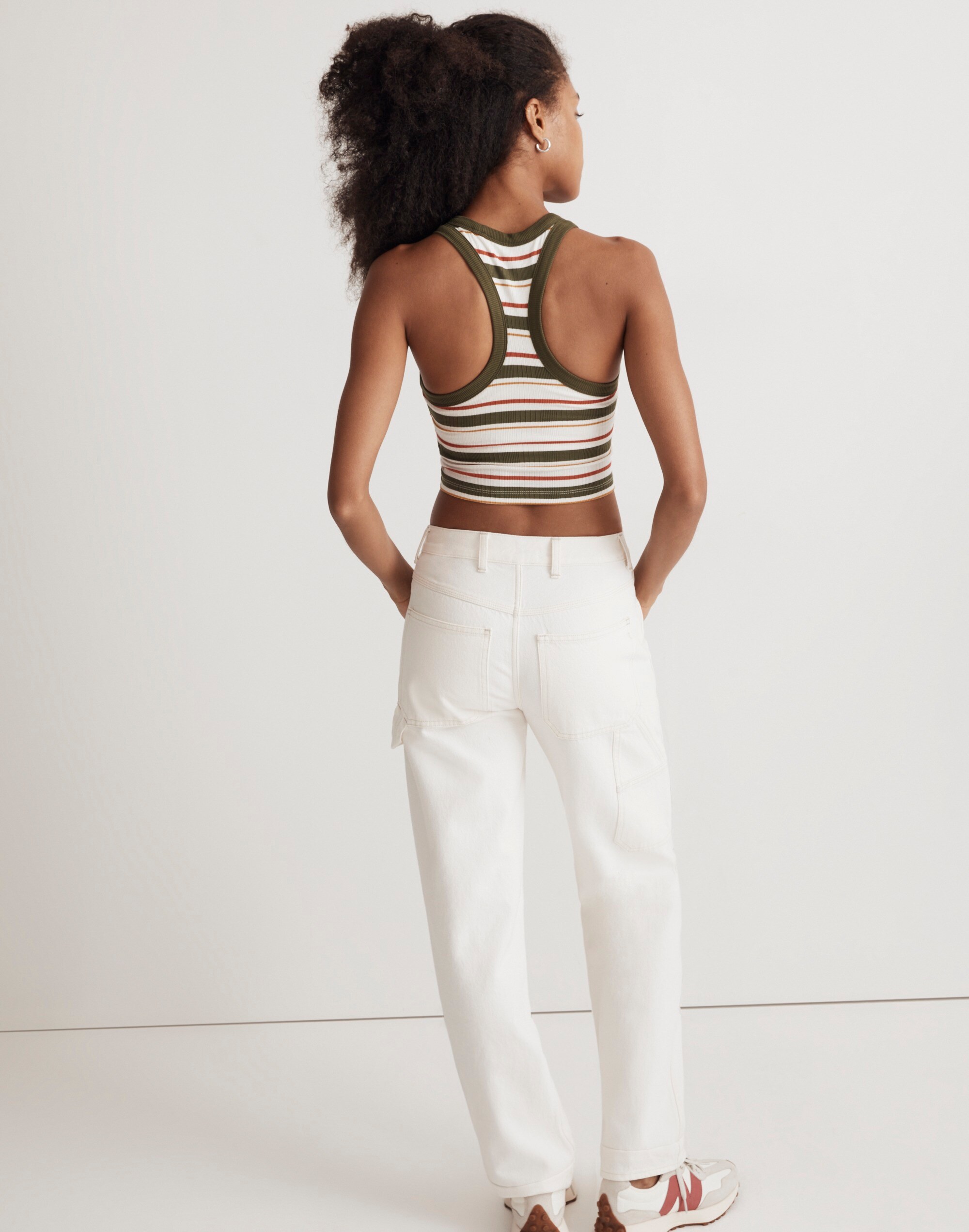 Variegated Rib Crop Tank in Stripe | Madewell