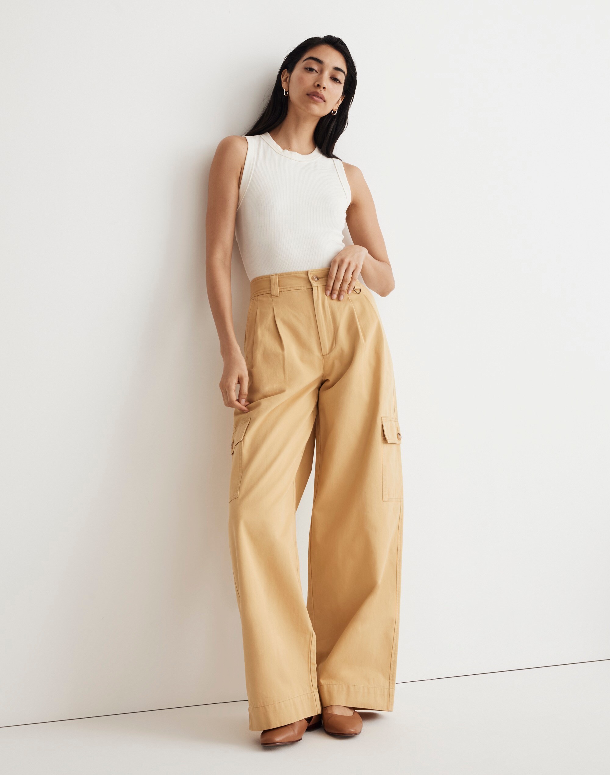 The Harlow Wide-Leg Cargo Pant in (Re)generative Chino