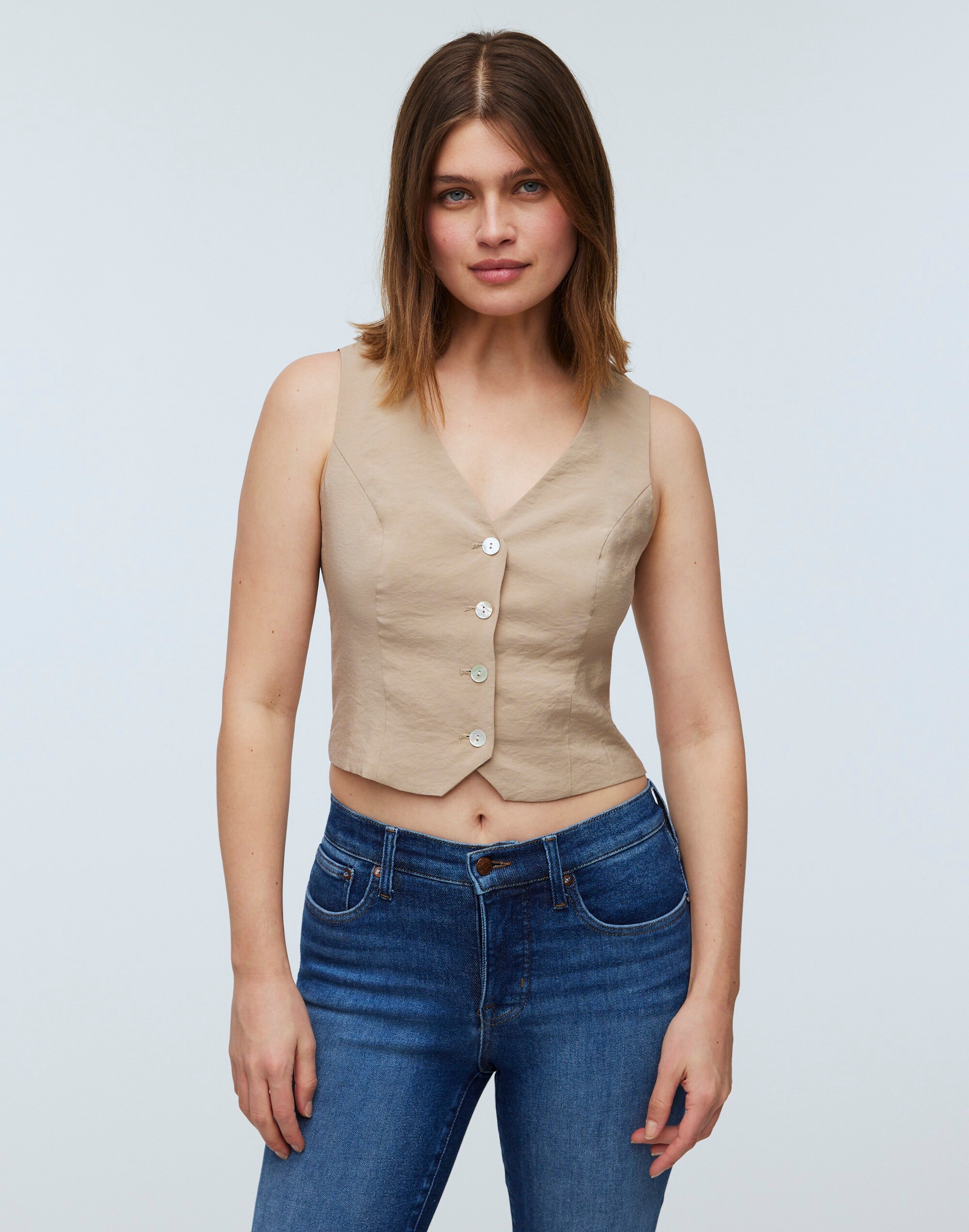 Katrina Crop Vest Top in Softdrape